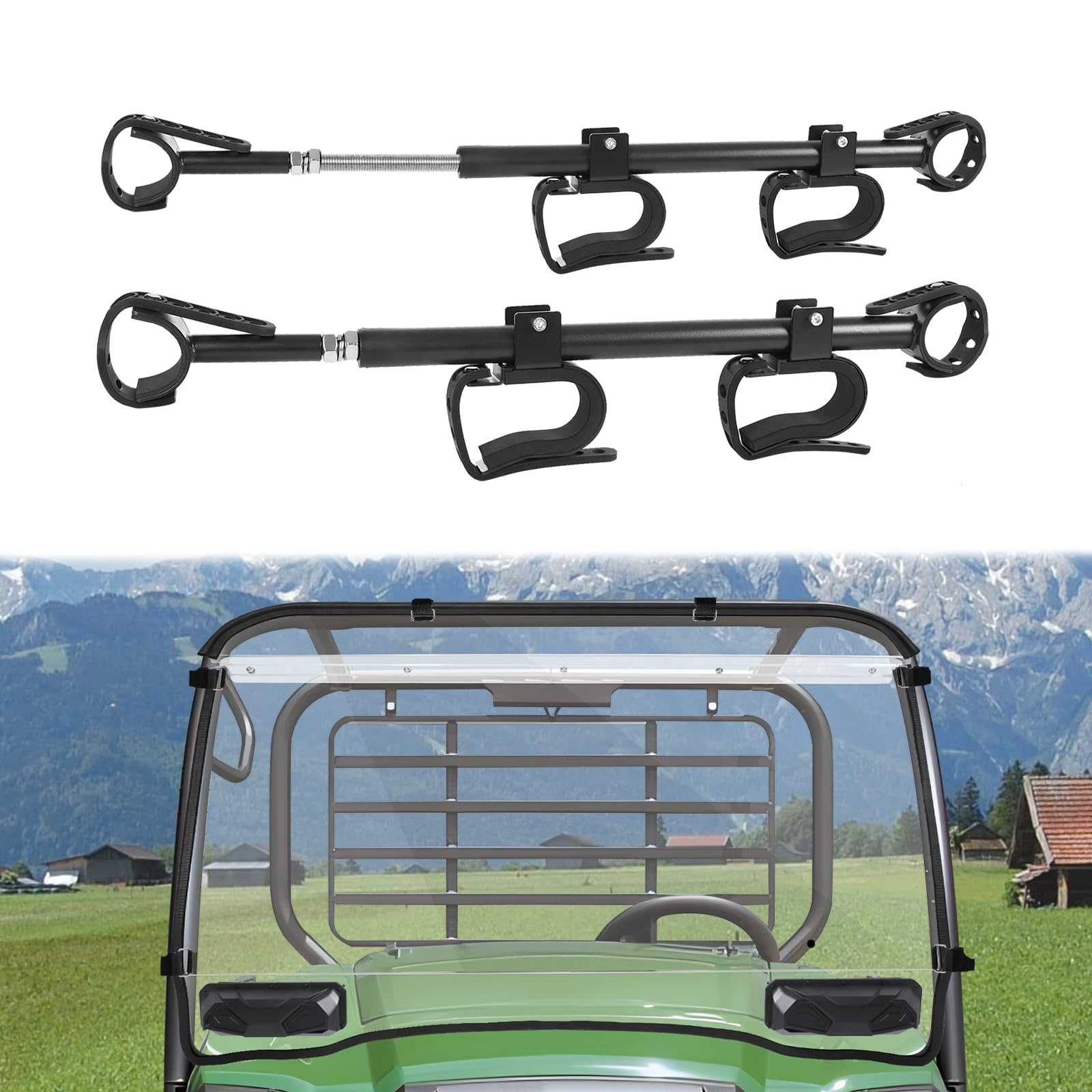 Amazon.com: StarknightMT Vented Mule SX Windshield And UTV Gun Rack ...