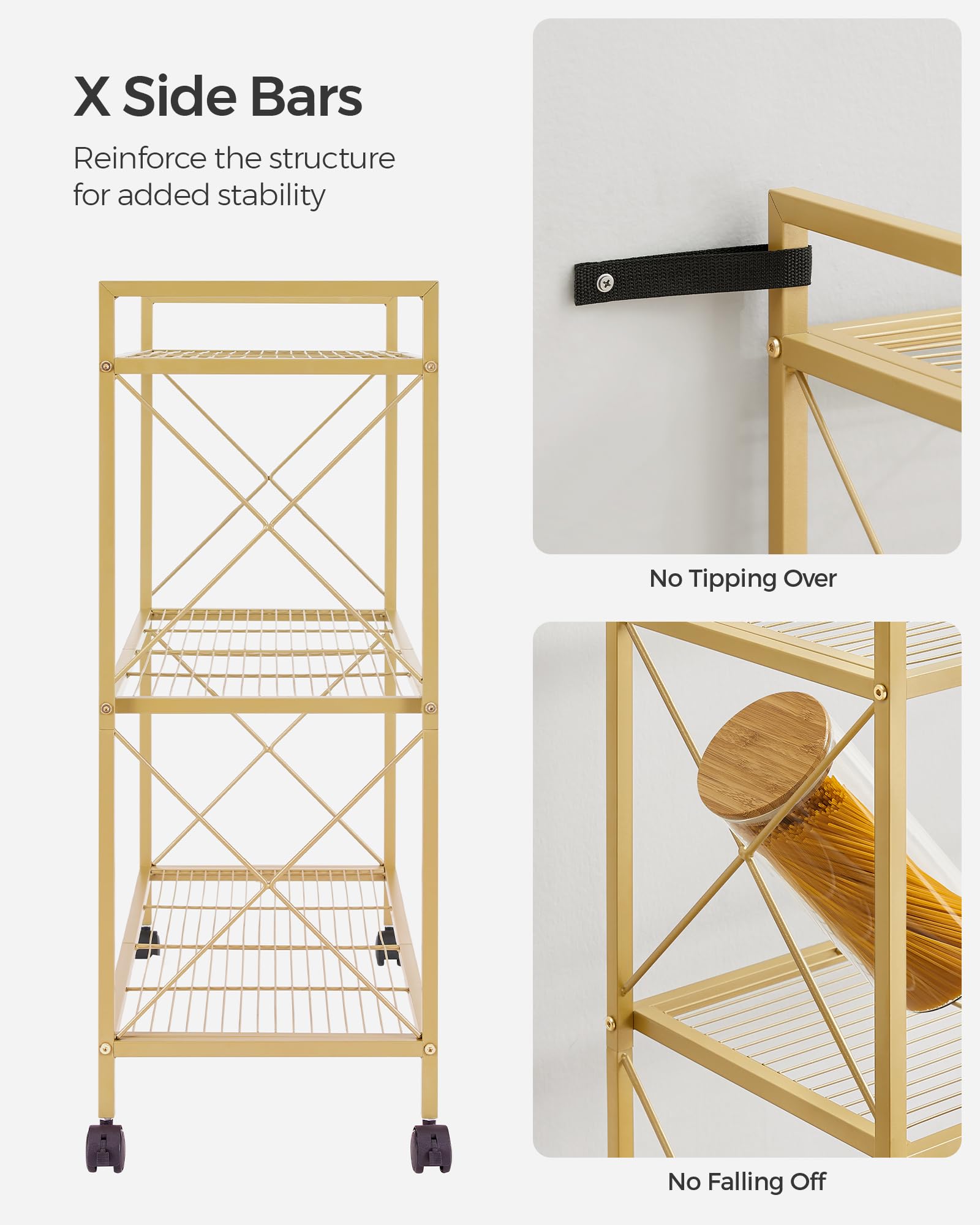 Snapklik.com : SONGMICS 3-Tier Metal Storage Rack