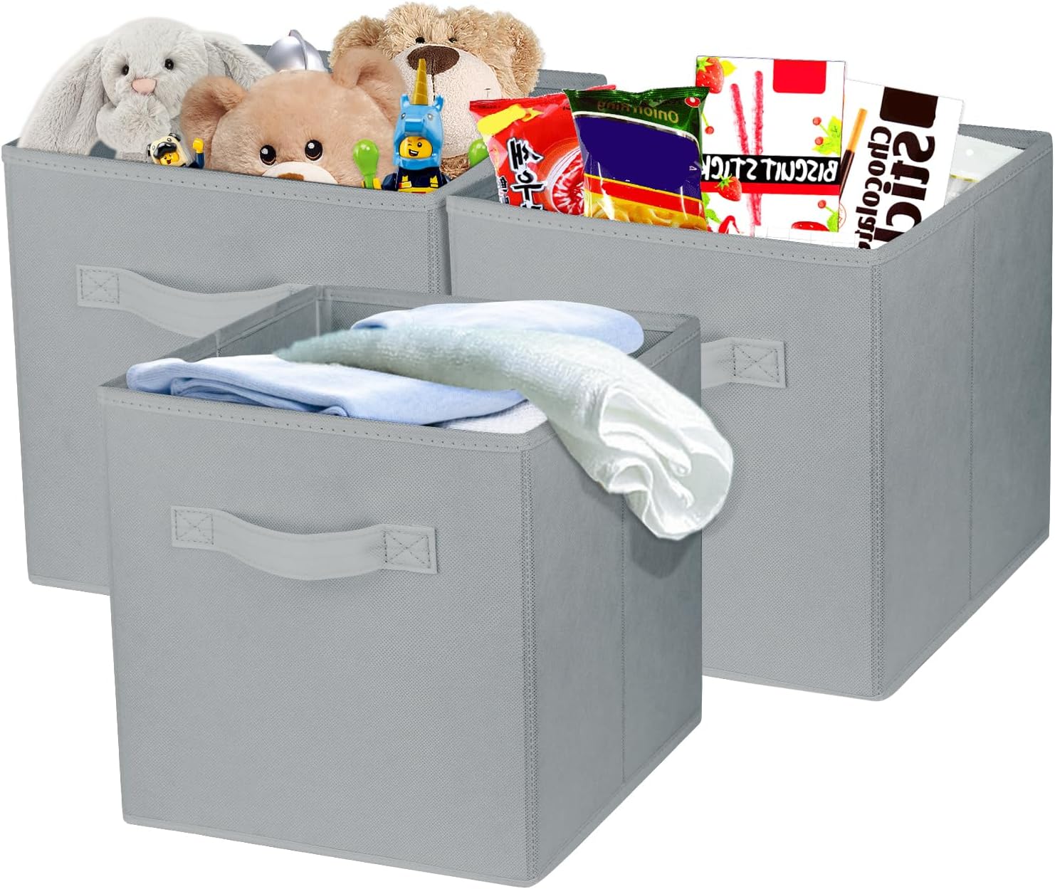 Amazon.com: Zuihug 3 Pcs Storage Cubes, 10.5 Inch Collapsible Storage ...