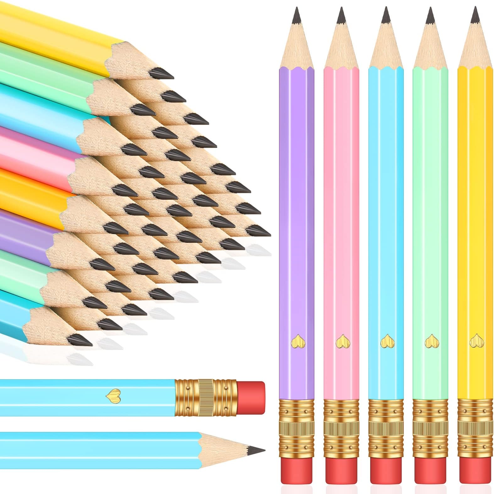 Amazon.com : Nezyo 80 Pcs Mini Golf Pencils with Eraser 2 HB 4 Inch ...