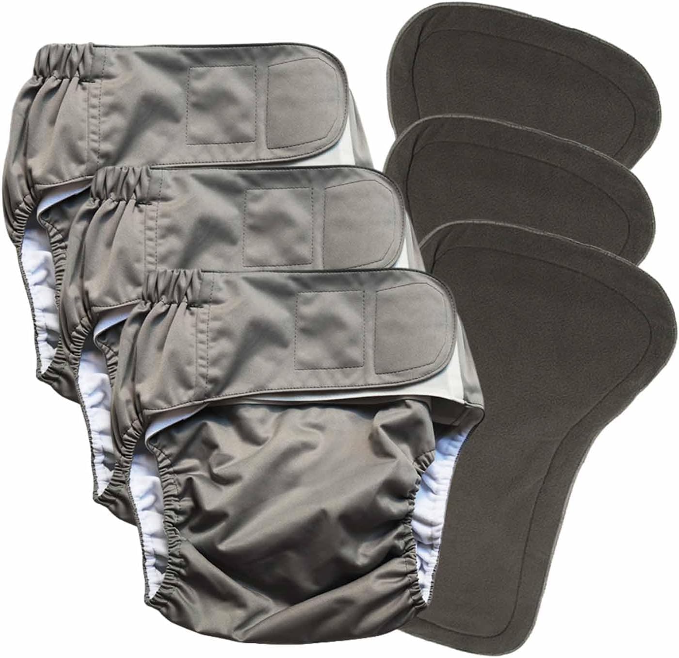 Amazon.com: 3 Pack Cloth Adult Diapers with Oversized Inserts, TPU ...