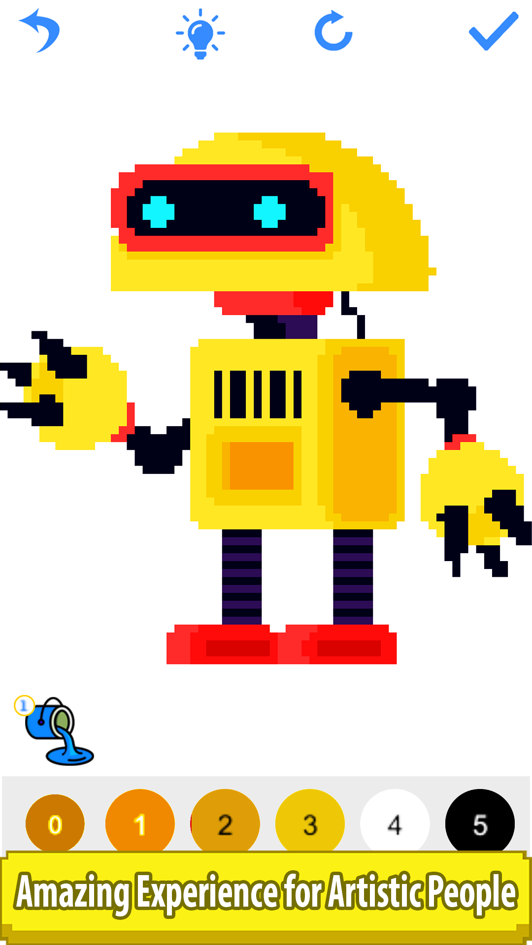 Robots Pixel Art - Paint by Number, Sandbox Coloring Pages - App on ...
