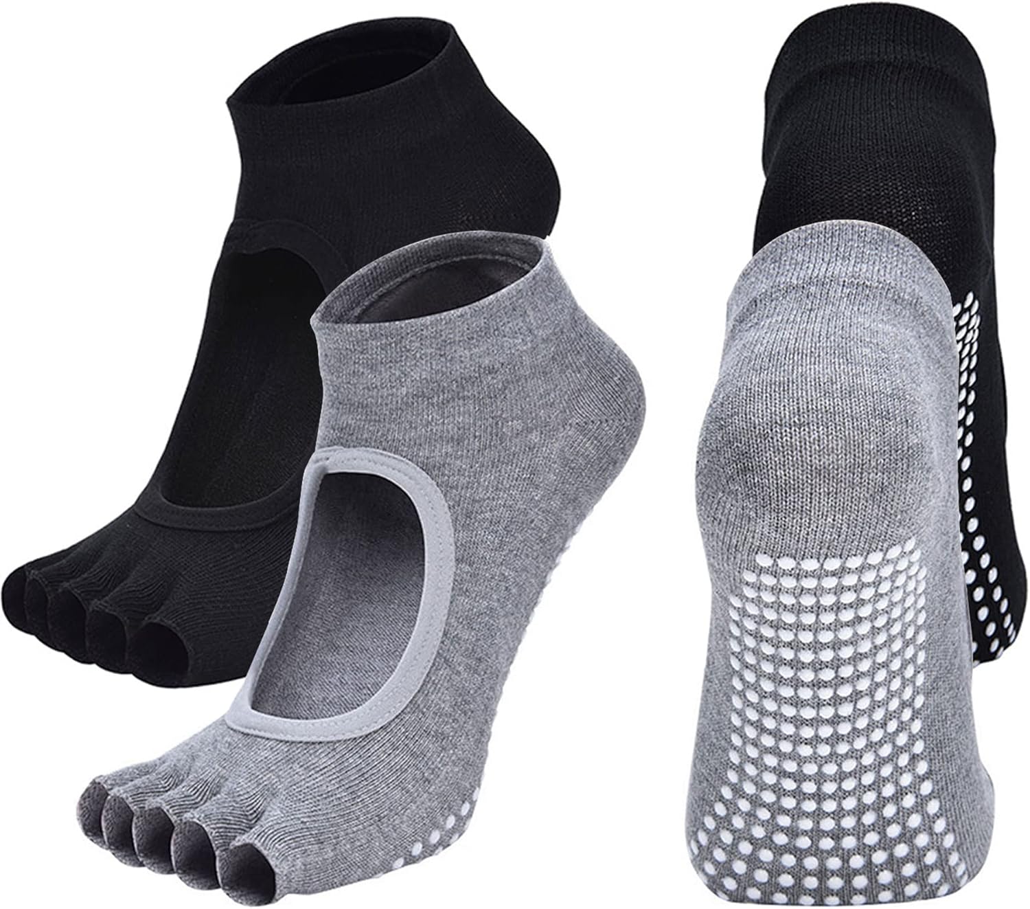 Amazon.com: Toeless Yoga Socks for Women Pilates Socks with Grips ...