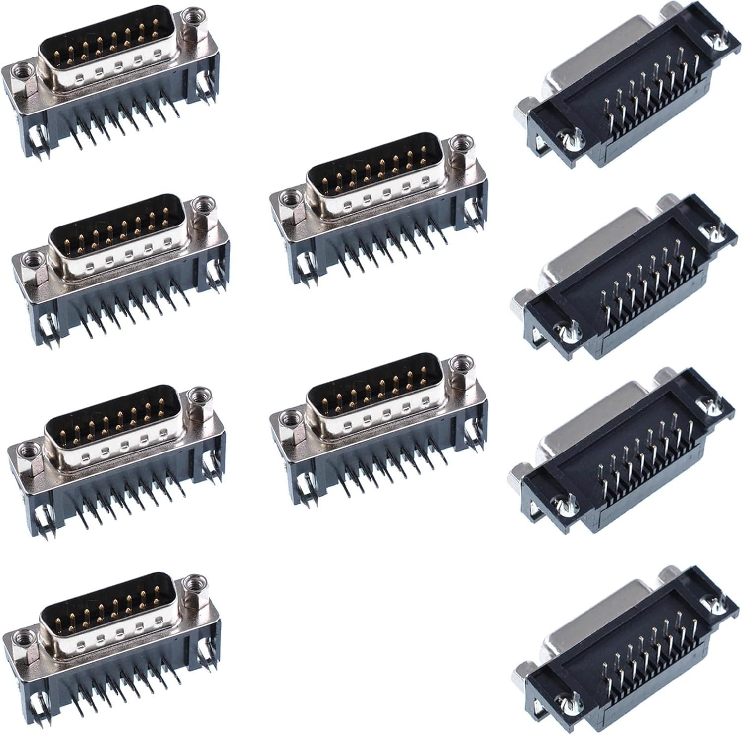 Amazon.com: Oiyagai 10Pcs DB15 15-Pin Male Connector, D-Sub Right Angle ...