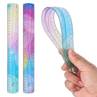 Grevosea 2 pièces Flexible Set Règle multicolore 30cm Règle en ...