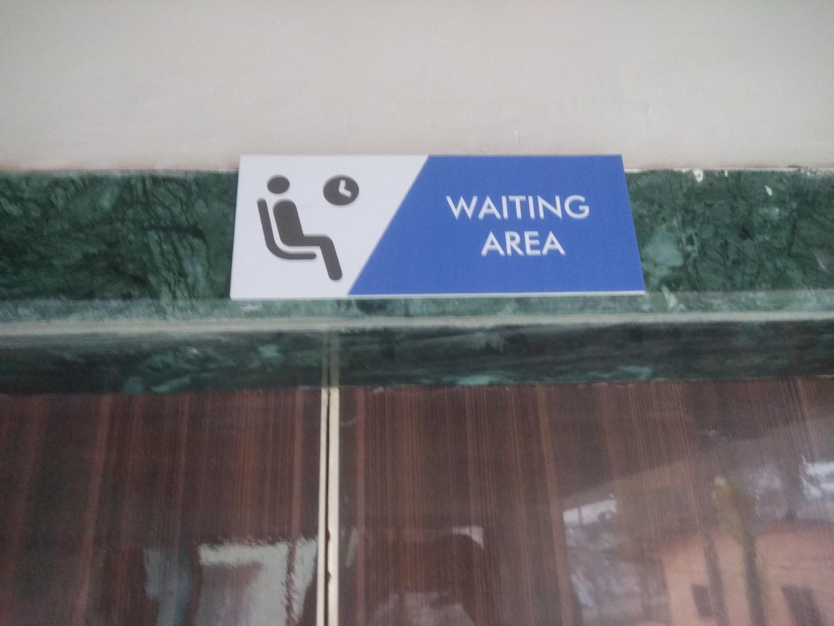 SIGN EVER Waiting Area Sign Board With Double side adhesive tape-Vinyl ...