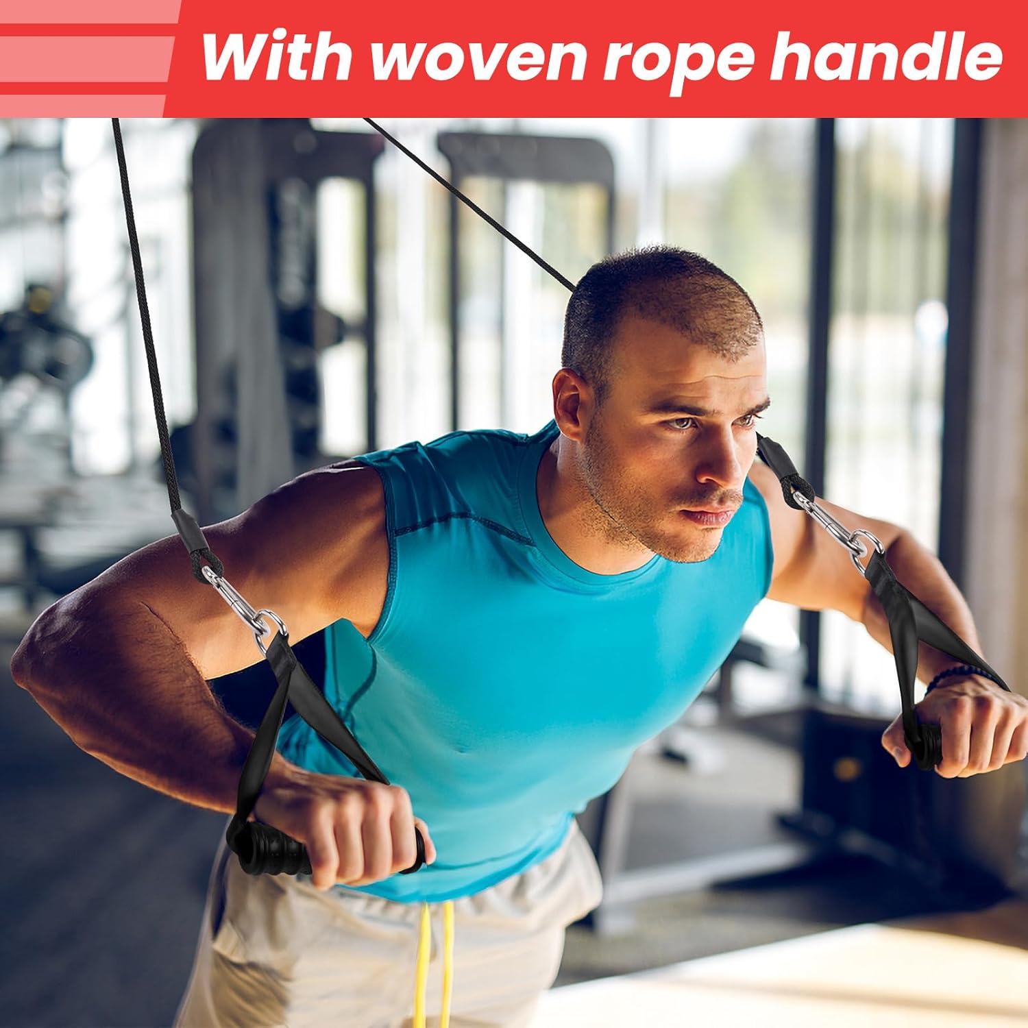 LAT Pulldown Attachments Pulley System Gym Tricep Rope Pull Down ...