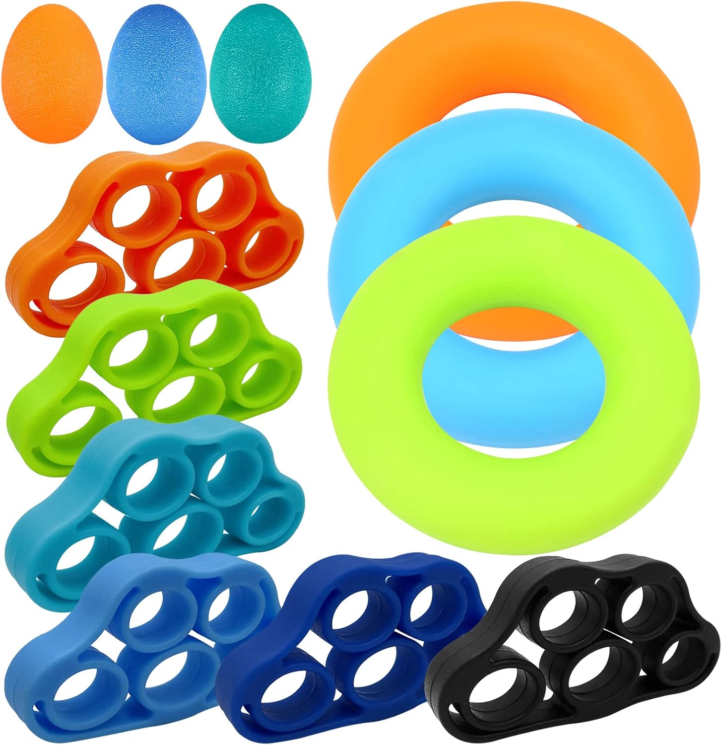 Finger Stretcher, 12 Pcs Silicone Finger Stretcher Hand Trainer Set ...