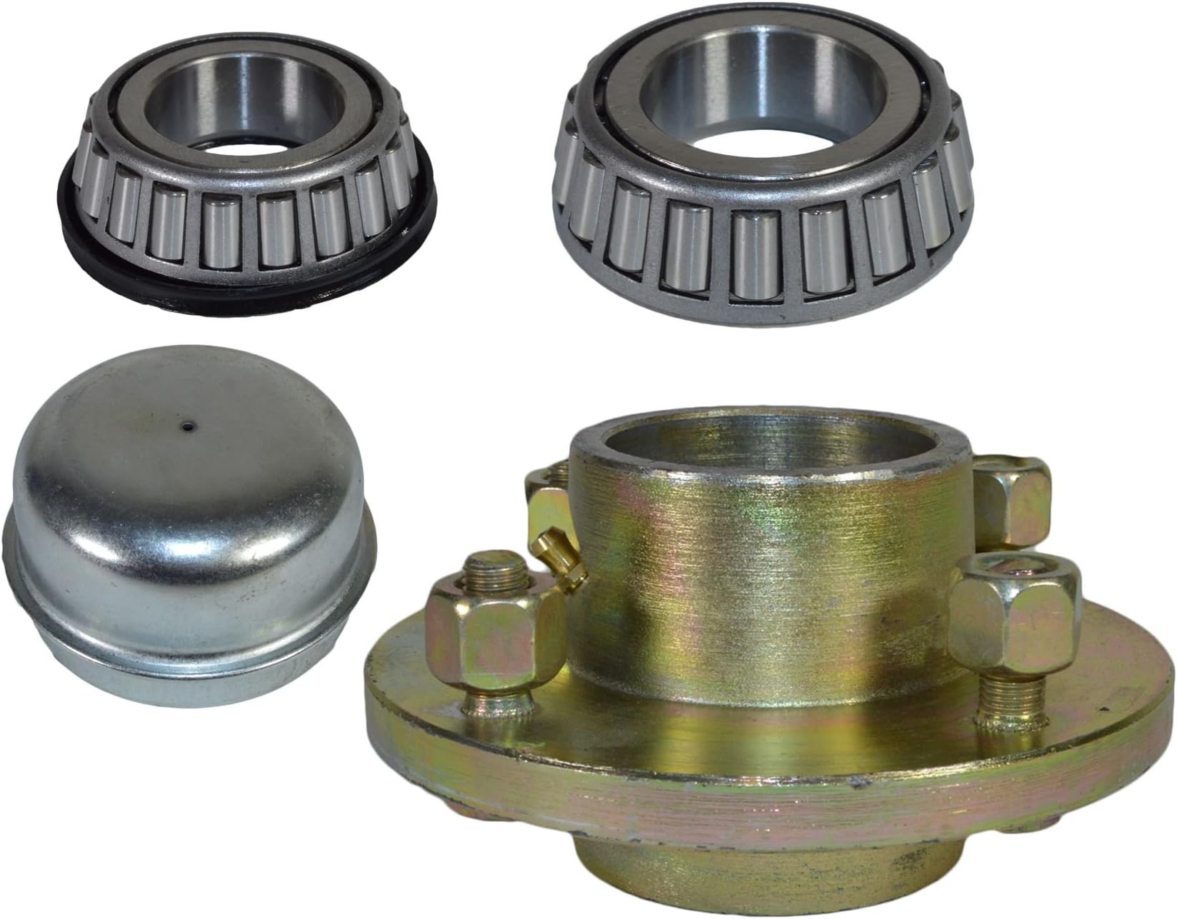 leisure MART Complete Trailer Wheel Hub Taper Bearing 4 Stud with 4 ...