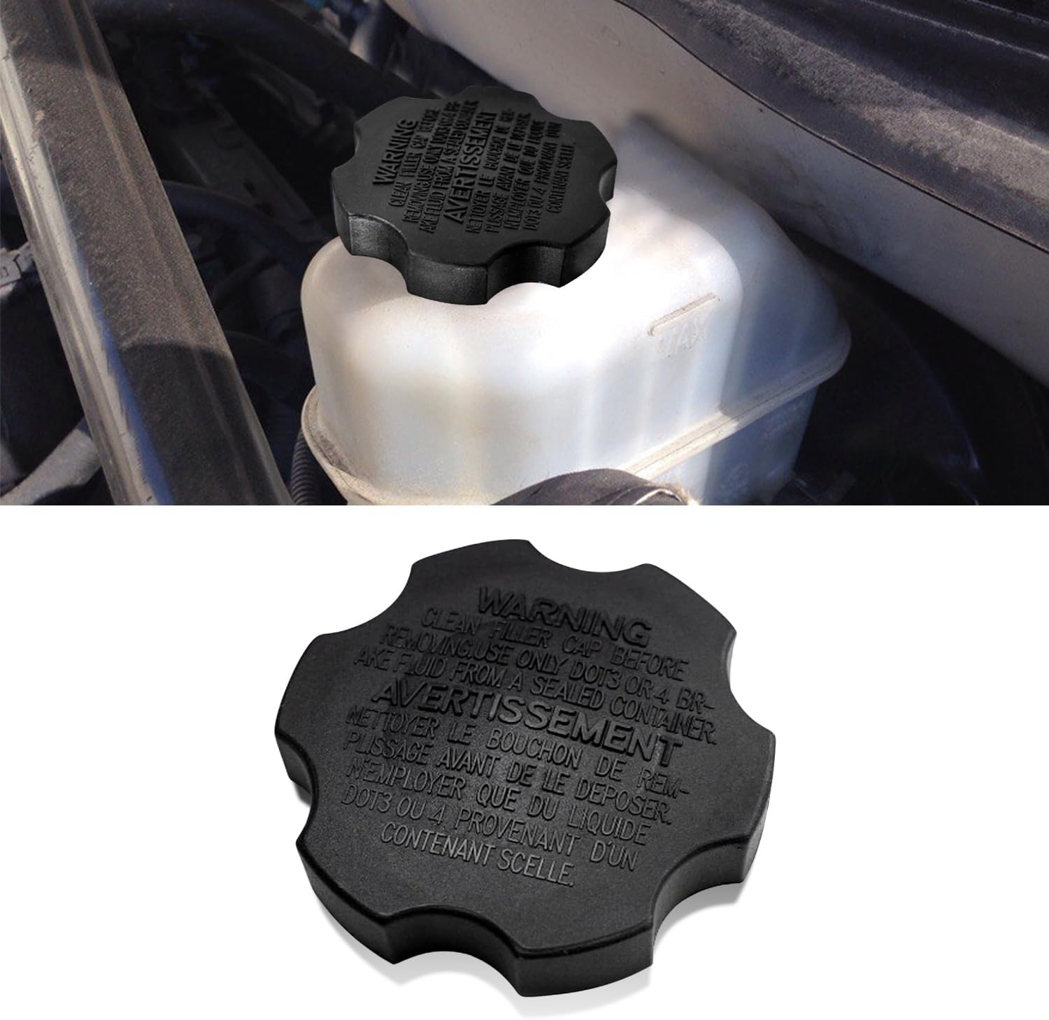 Amazon.com: Car Brake Fluid Reservoir Cap, Black Plastic Auto Brake ...