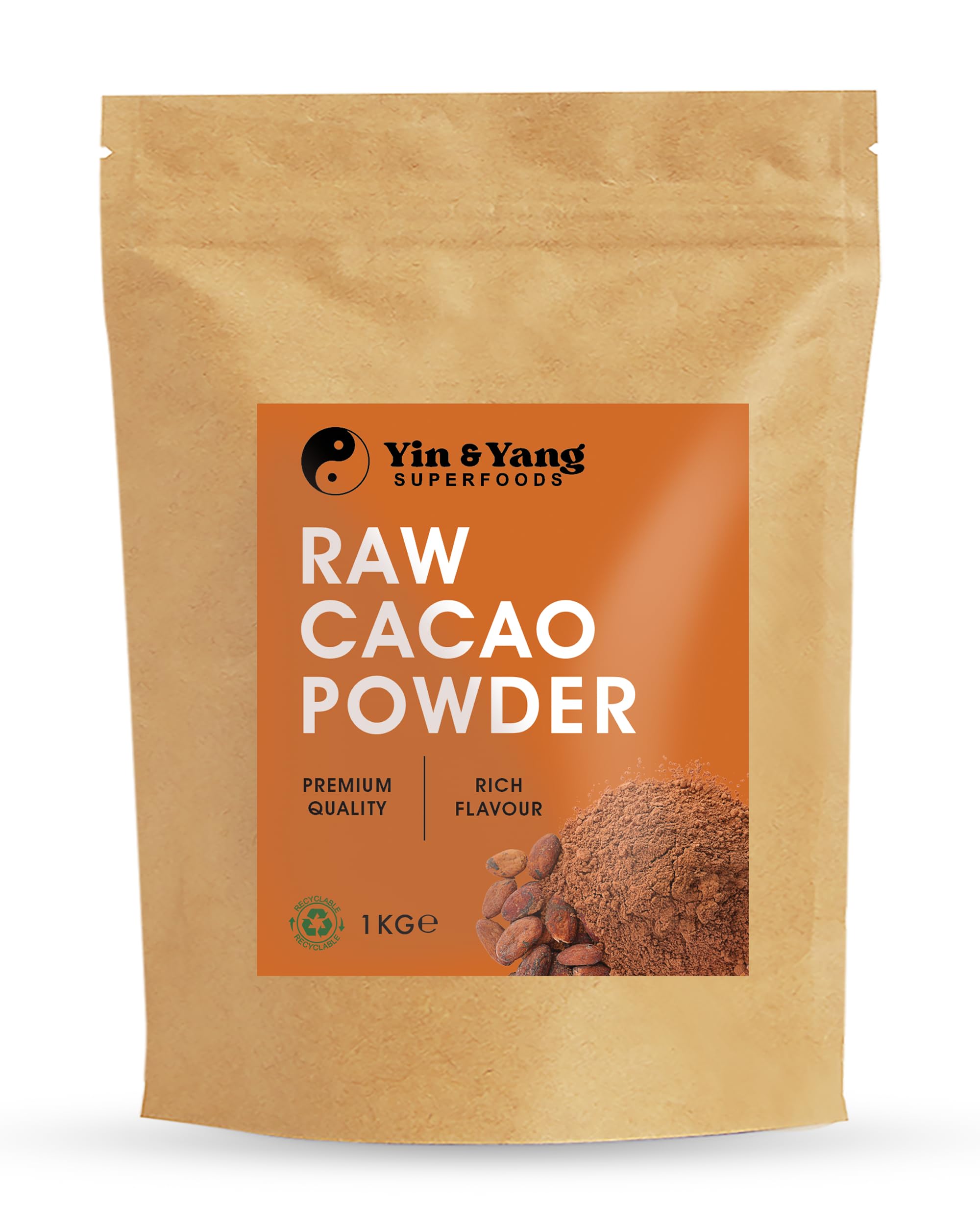 Cacao Powder 1kg, by Yin & Yang Superfoods. Pure and Raw, 100% Natural ...