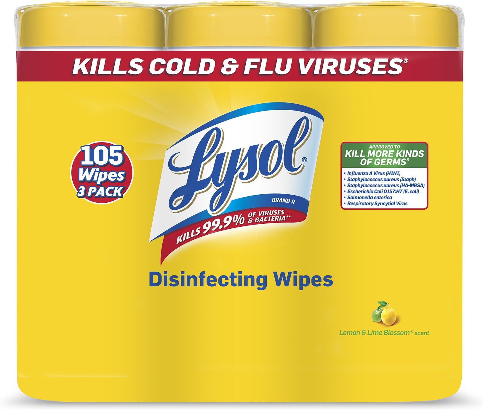 Amazon.com: Lysol 84251CT Lysol Disinfecting Wipes, Lemon, 80 Wipes ...