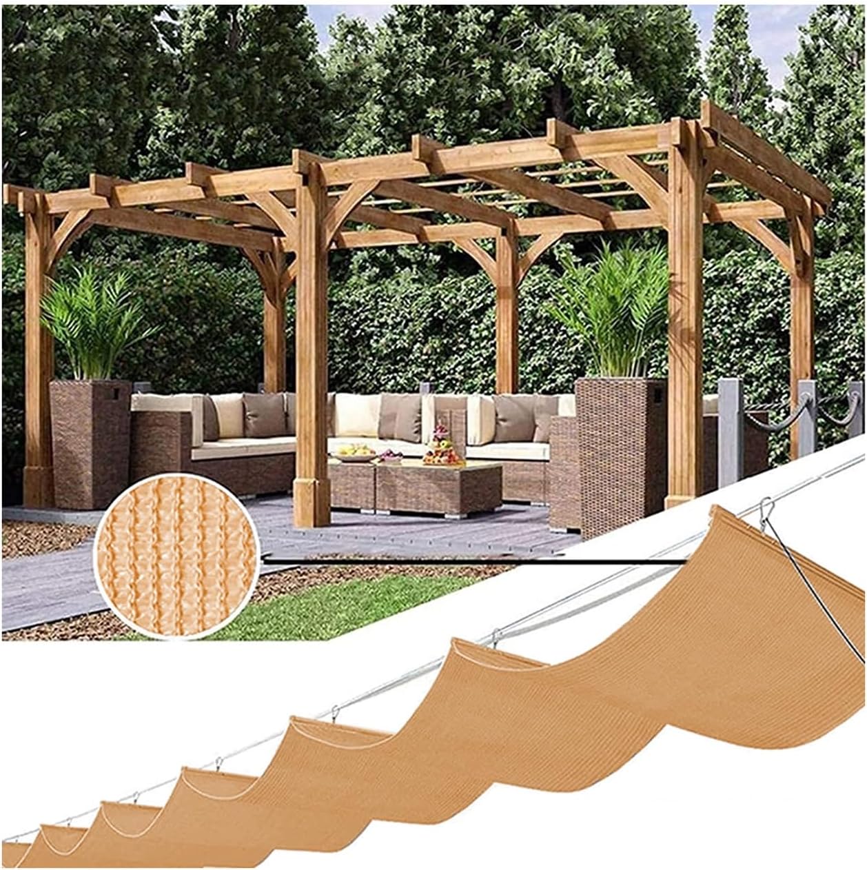 Amazon.com : U Shape Wave Shade Cover,Wave Shade Cover,Wave Shade sail ...