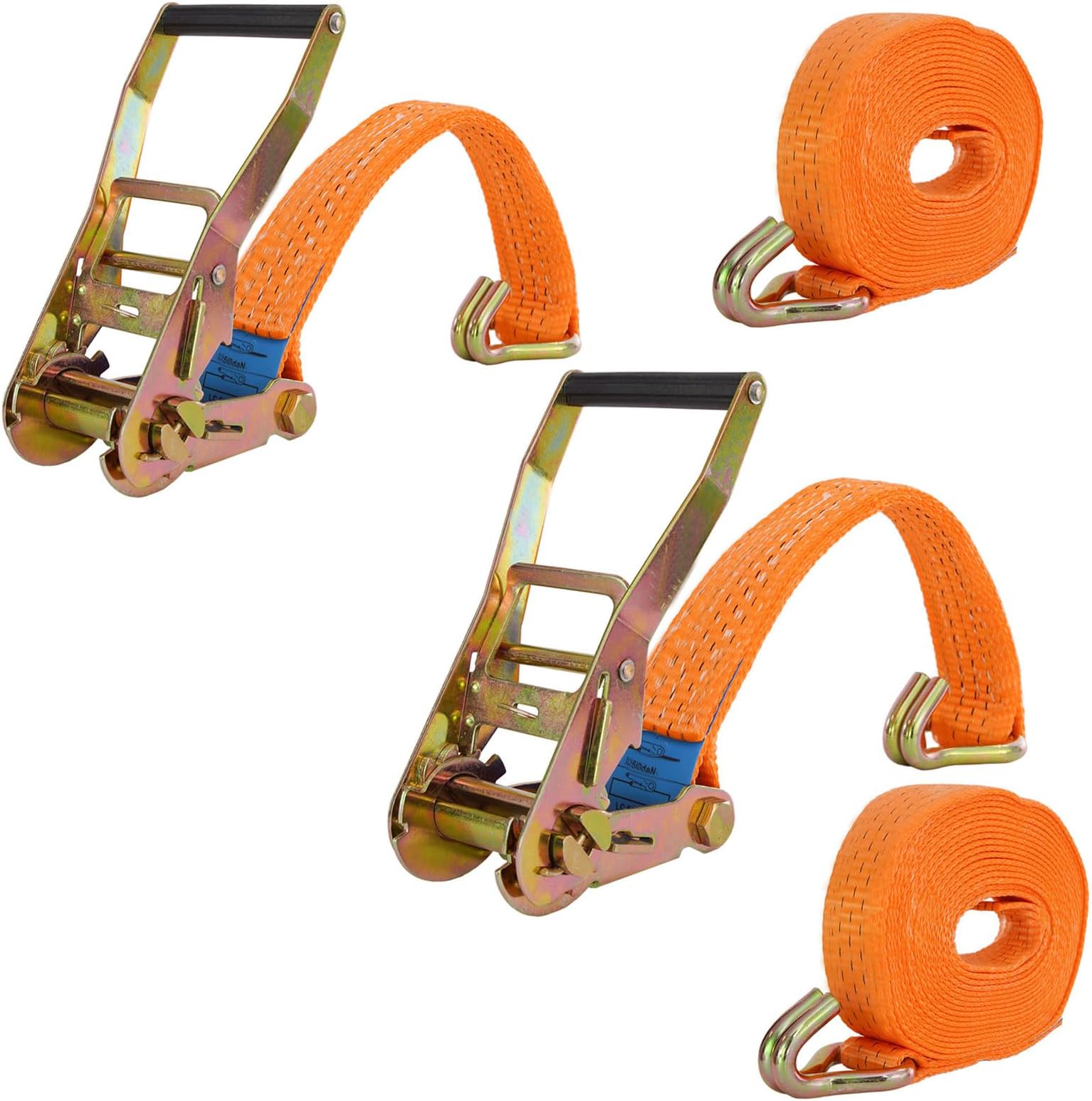 INDUSTRIE PLANET 20 Stück 800kg 4m Spanngurte mit Ratsche zweiteilig 2 ...