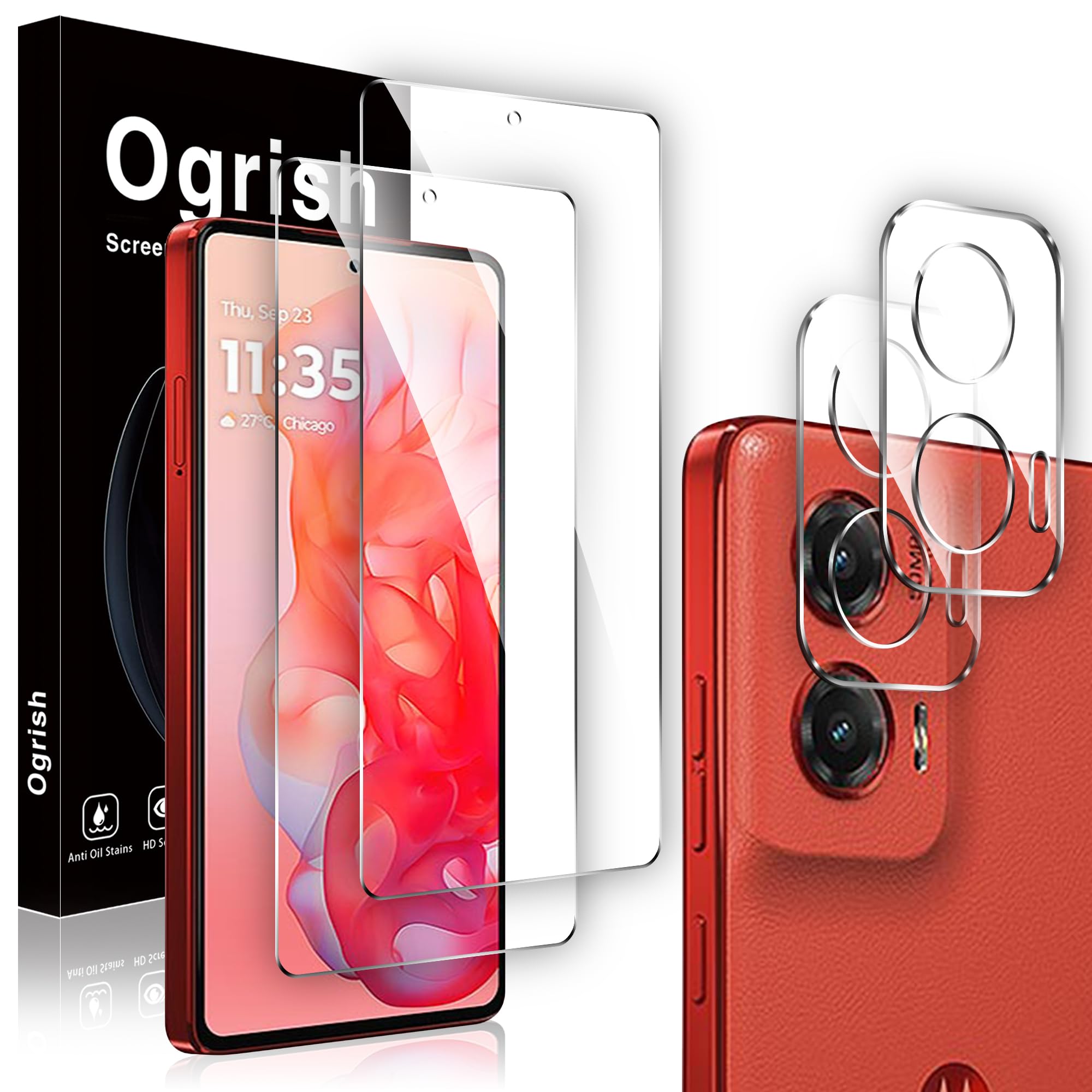 Amazon.com: Ogrish [2+2 Pack] Tempered Glass Screen Protector for ...