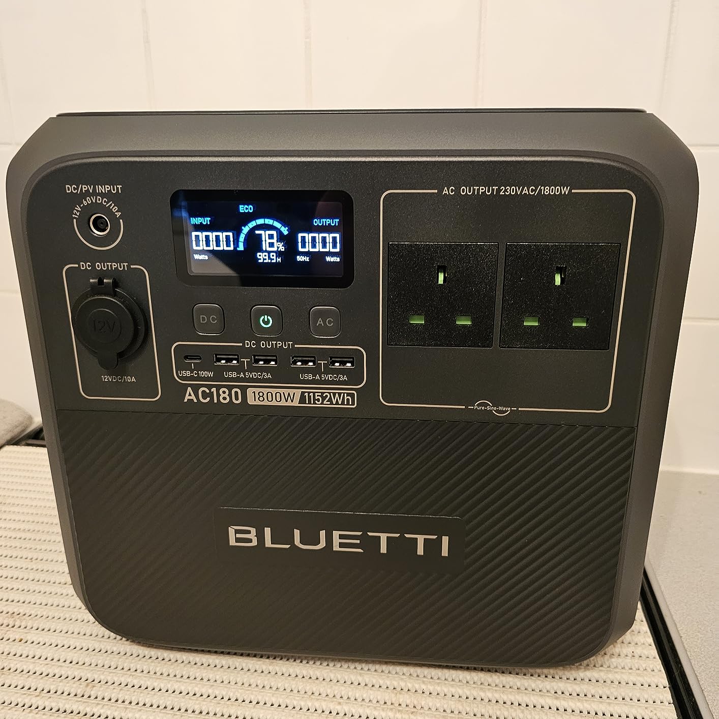BLUETTI Portable Power Station AC180, 1152Wh LiFePO4 Battery Backup w ...