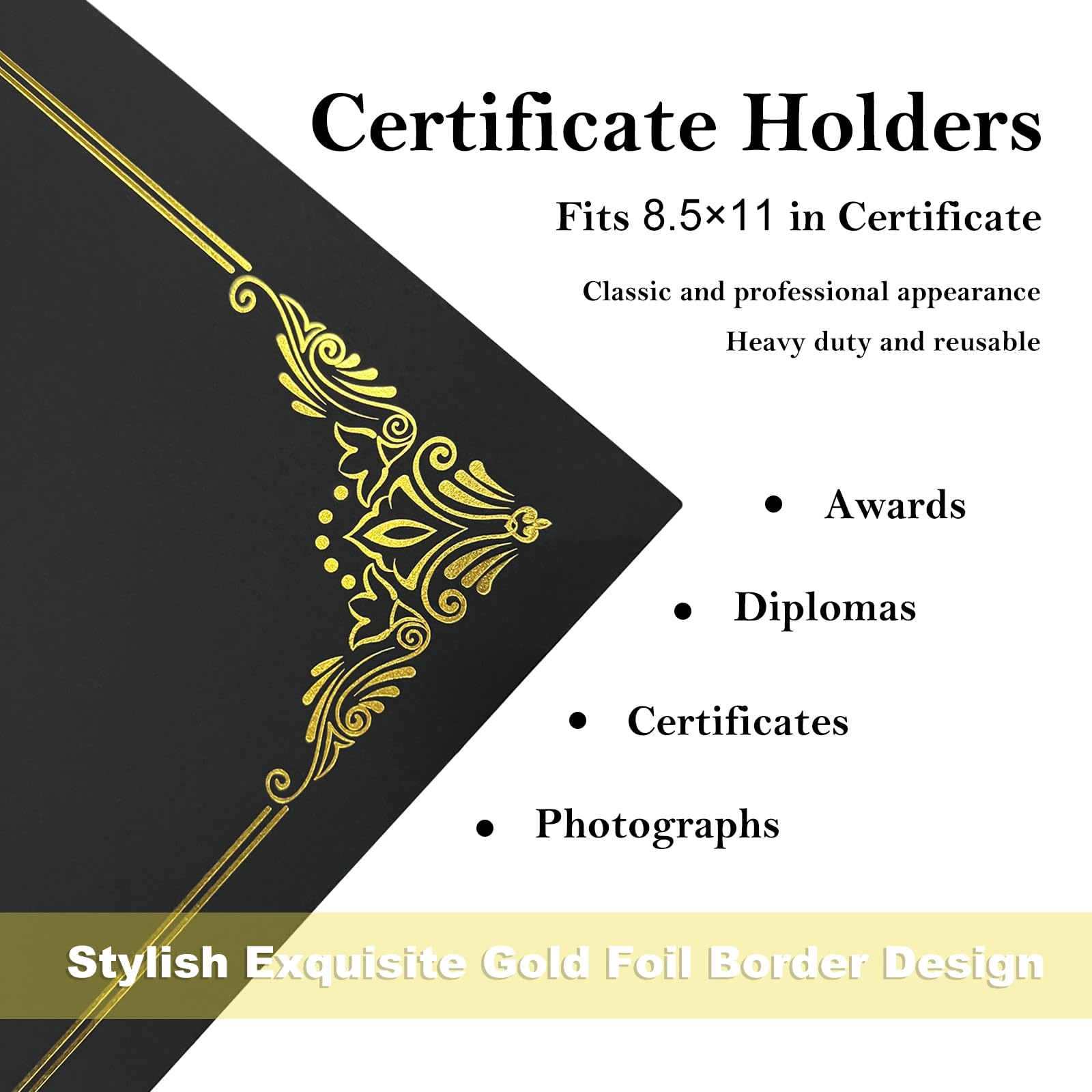 Snapklik.com : Certificate Holders 60 Packs,Certificate Cover Gold Foil Border,Diploma Holders ...