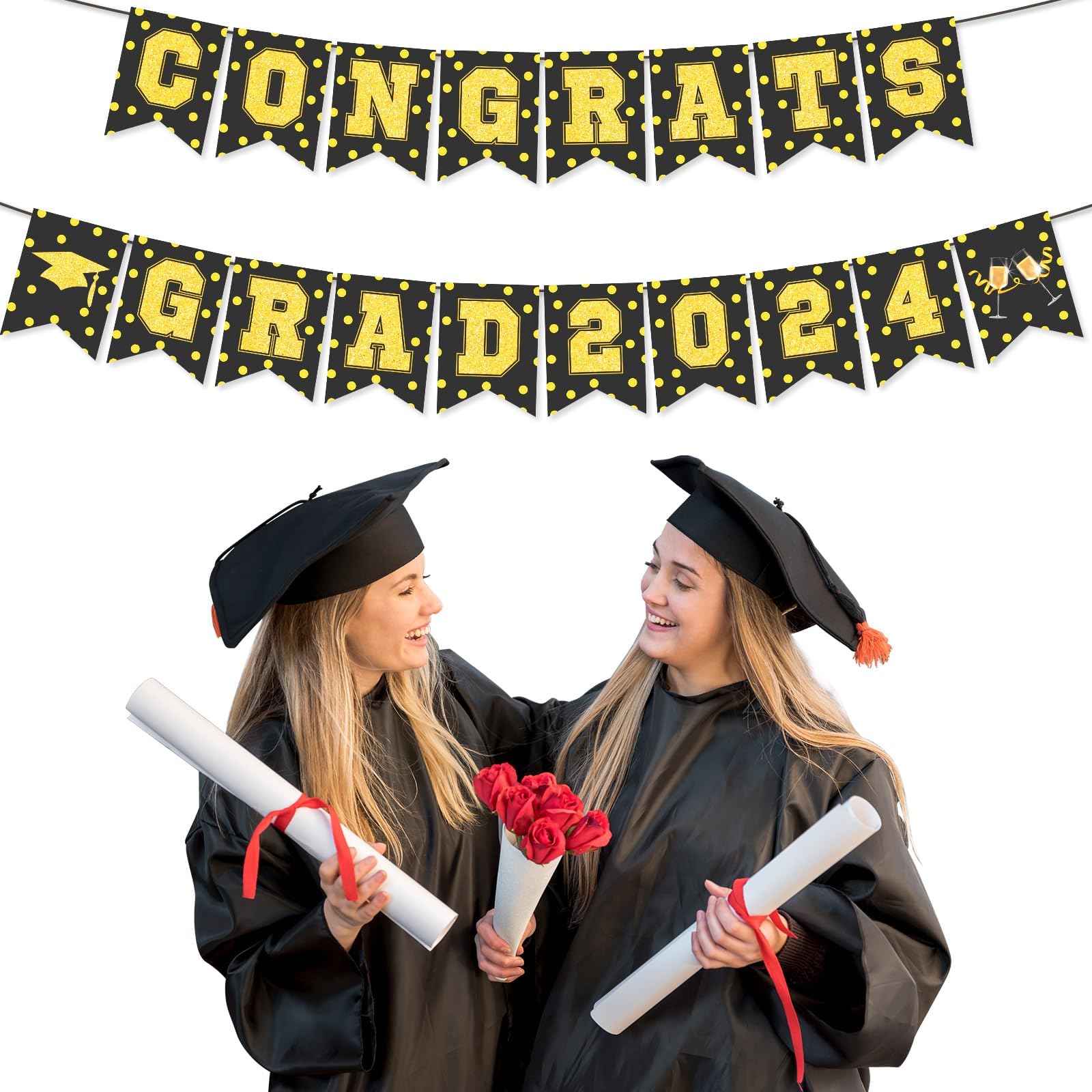 Amazon.com: Large Congrats Grad Class of 2024 Banner Blue Graduation ...