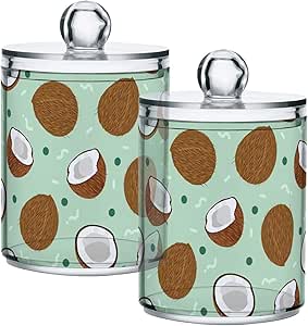 Amazon.com: Coconut Fruits 2 Pack Qtip Holder Organizer Dispenser ...