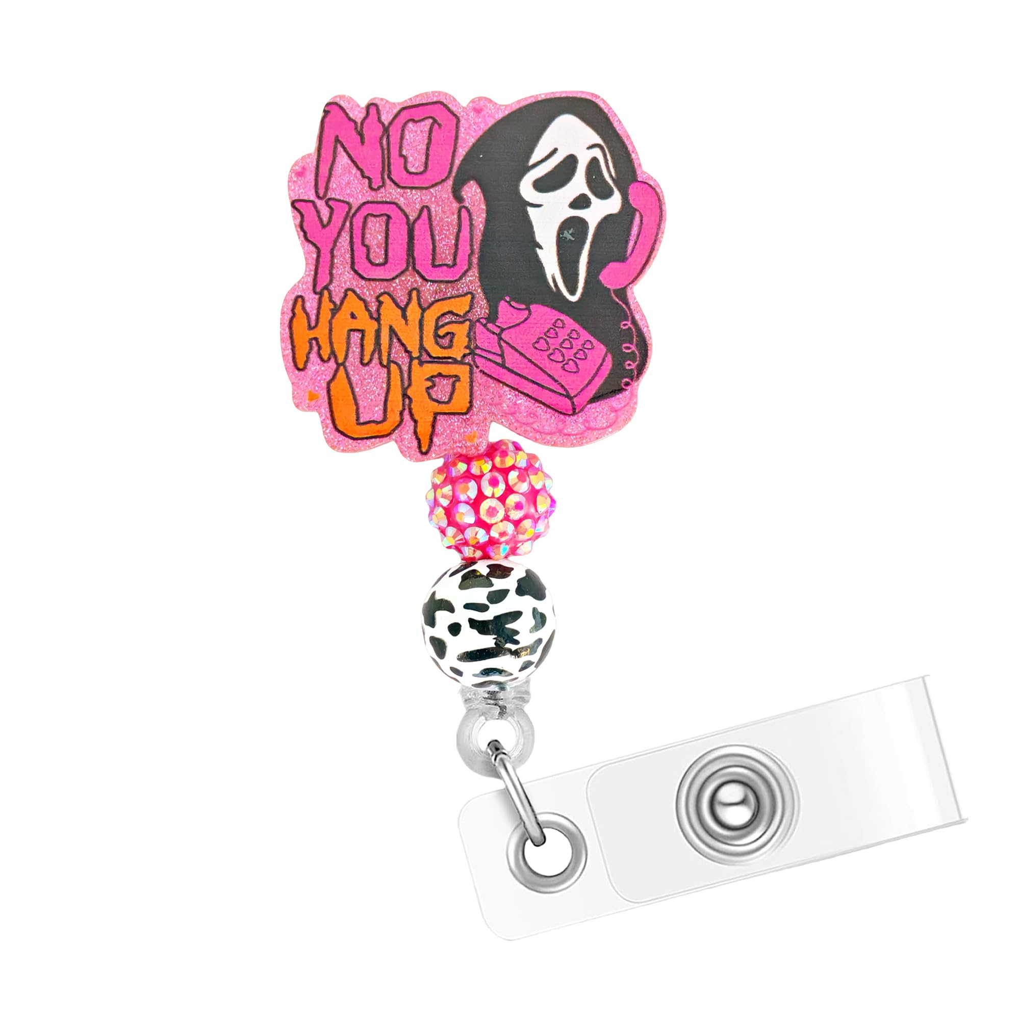 Amazon.com : No You Hand UP Horror Badge Reel - Funny Ghost Skull Badge ...