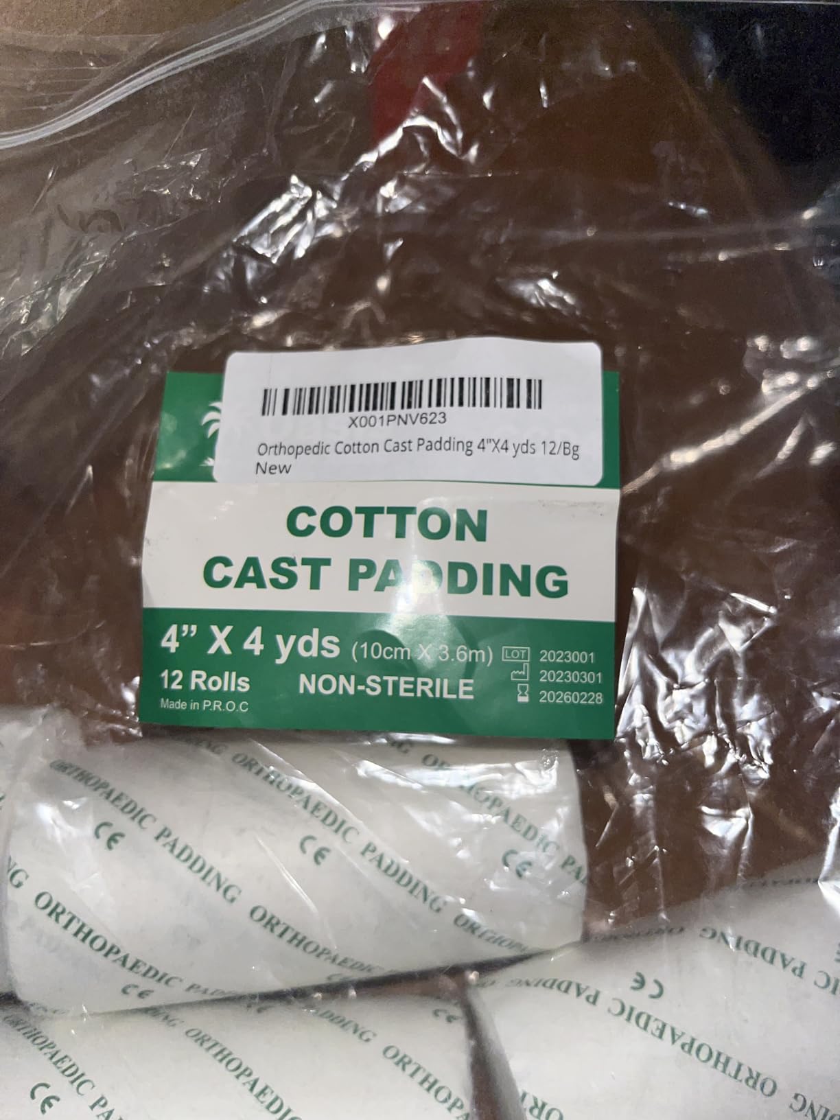 Amazon.com: Orthopedic Cotton Cast Padding 4"X4 yds 12/Bg : Health ...