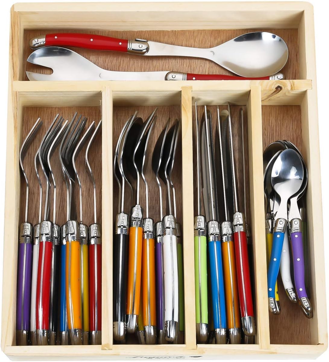 Amazon.com | FlyingColors Laguiole Stainless Steel Flatware Set ...