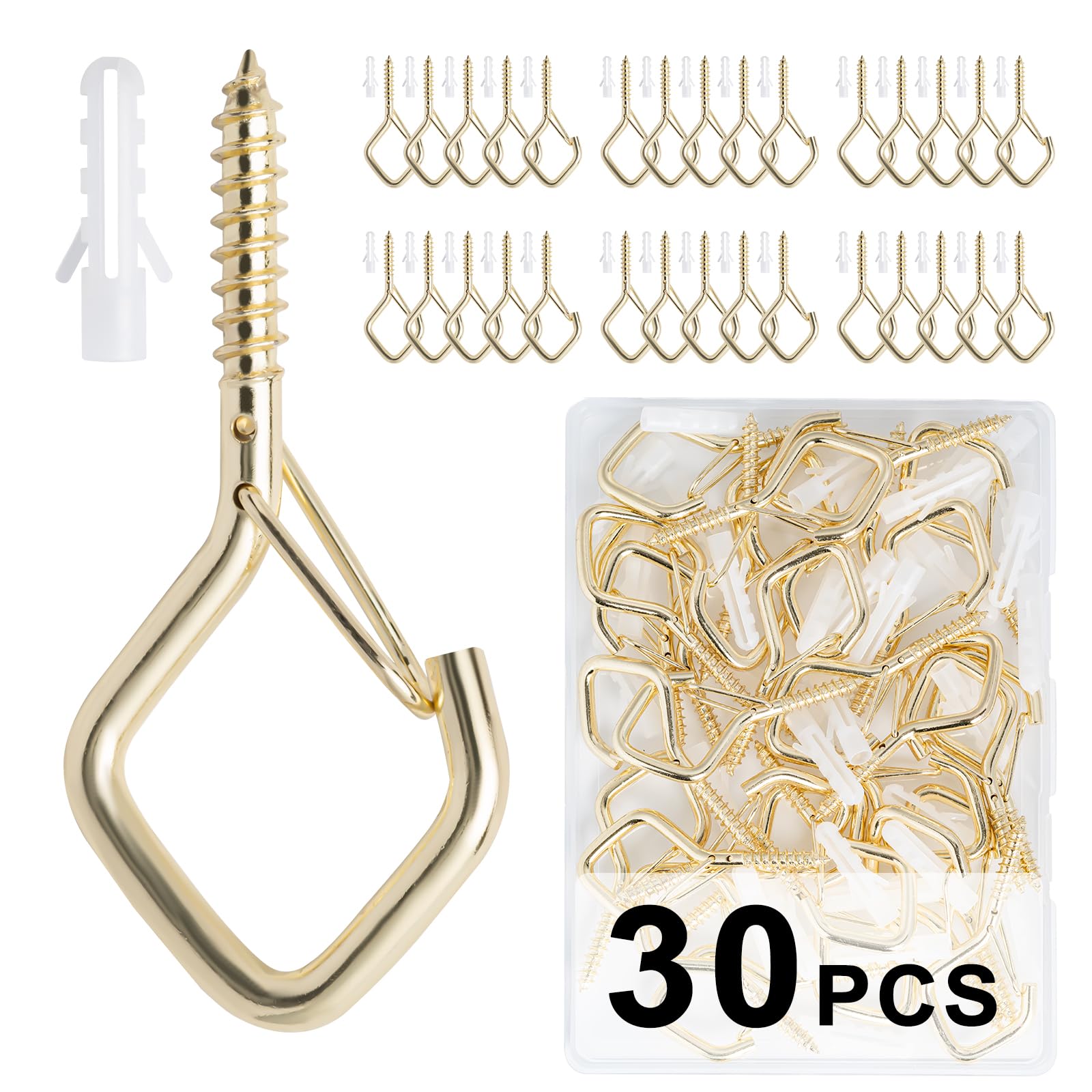 Amazon.com: CADONO 30 PCS Cup Screw-in Hanger Hooks with Safety Buckle ...