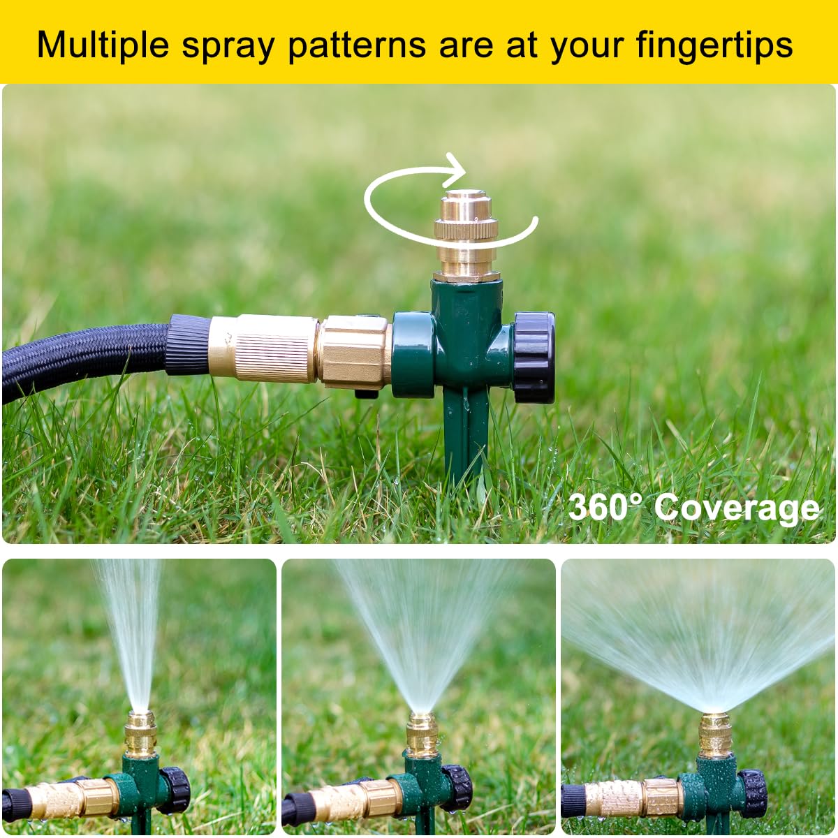 Snapklik.com : 2 Pack Metal Lawn Sprinkler For Yard, Automatic Garden ...