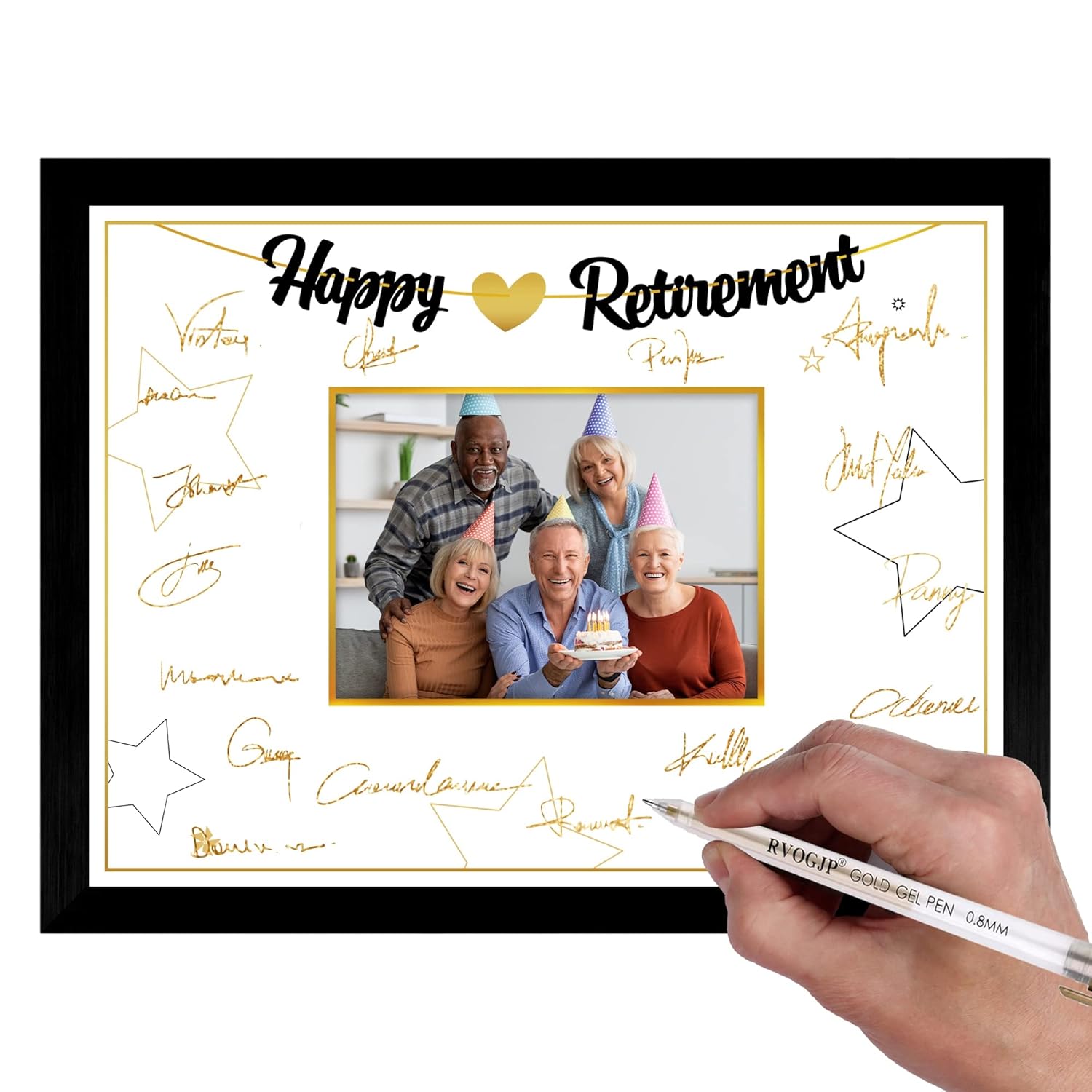 Retirement Gifts, Retirement Signature Board with 4x6 Picture Frame ...
