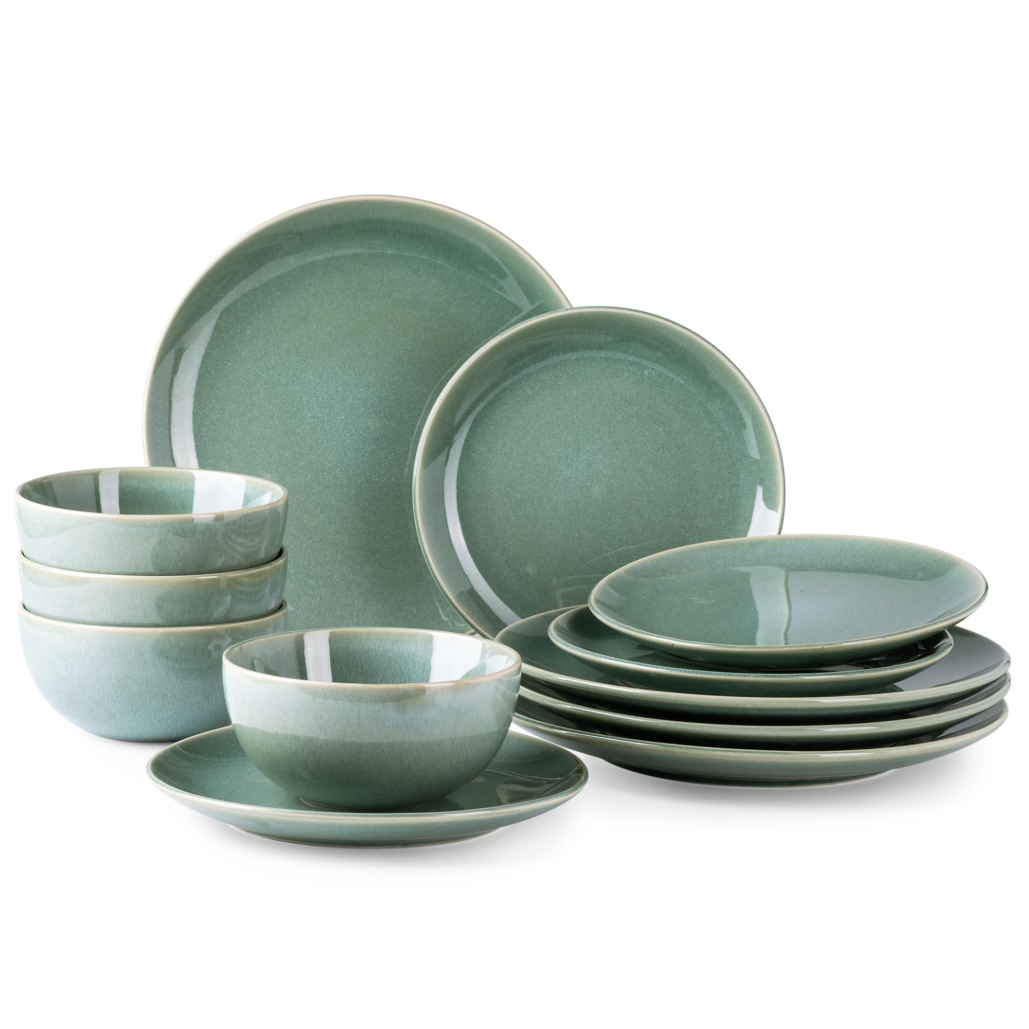 Snapklik.com : Ceramic Dinnerware Sets For 4, 12 Pieces Stoneware ...