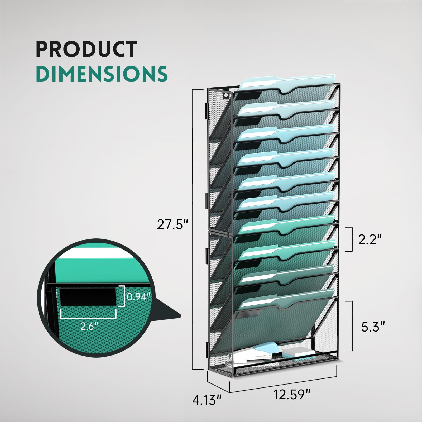 Snapklik.com : 11-Tier Wall File Organizer, Hanging Wall Files For ...