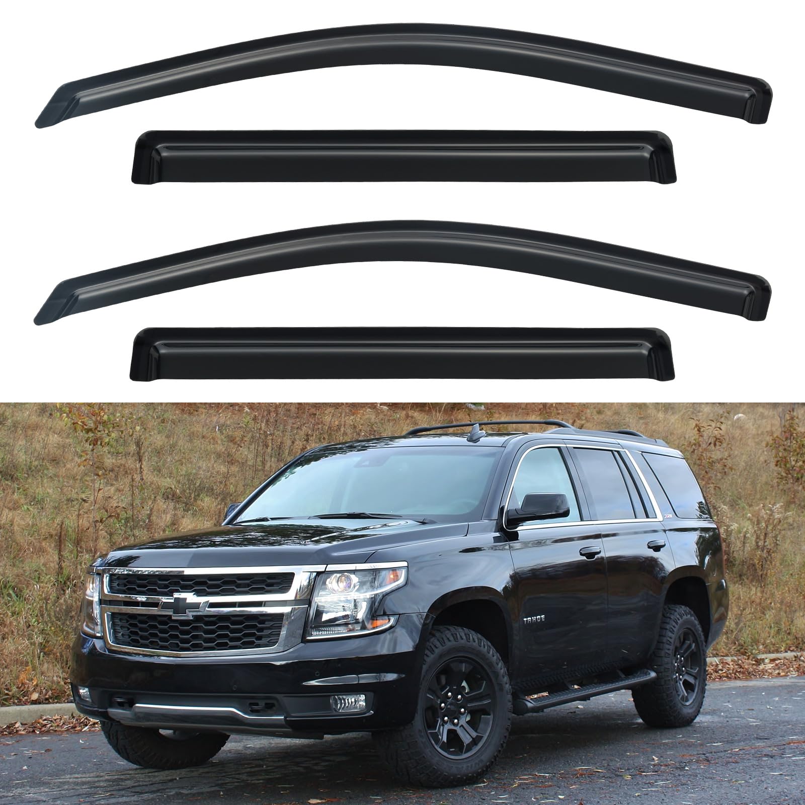 Amazon.com: Window Visors Rain Guards Shield for 2015-2020 Chevy Tahoe ...