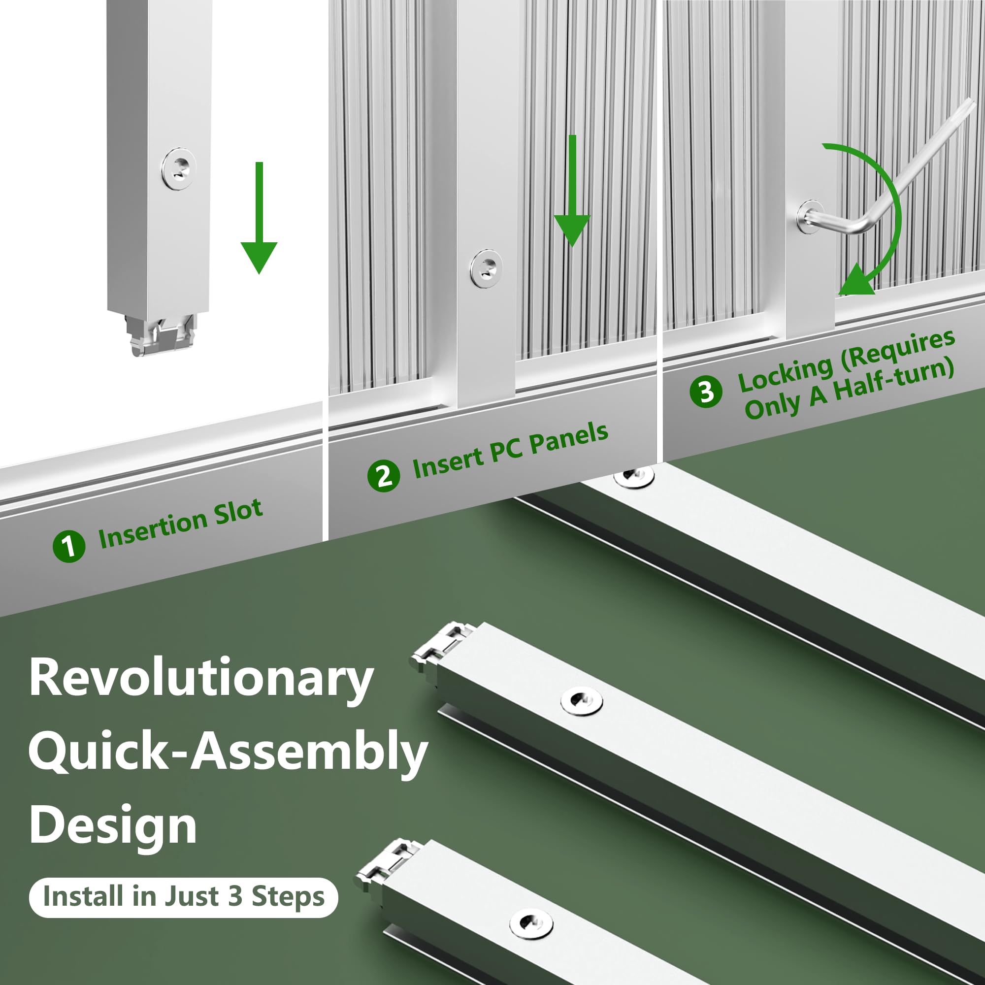 6' x 7.5' Greenhouse for Outdoors, Polycarbonate Greenhouse with Roof ...