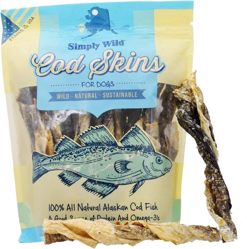 Amazon.com : Simply Wild Cod Skins Alaskan Cod Fish Training Treats for ...