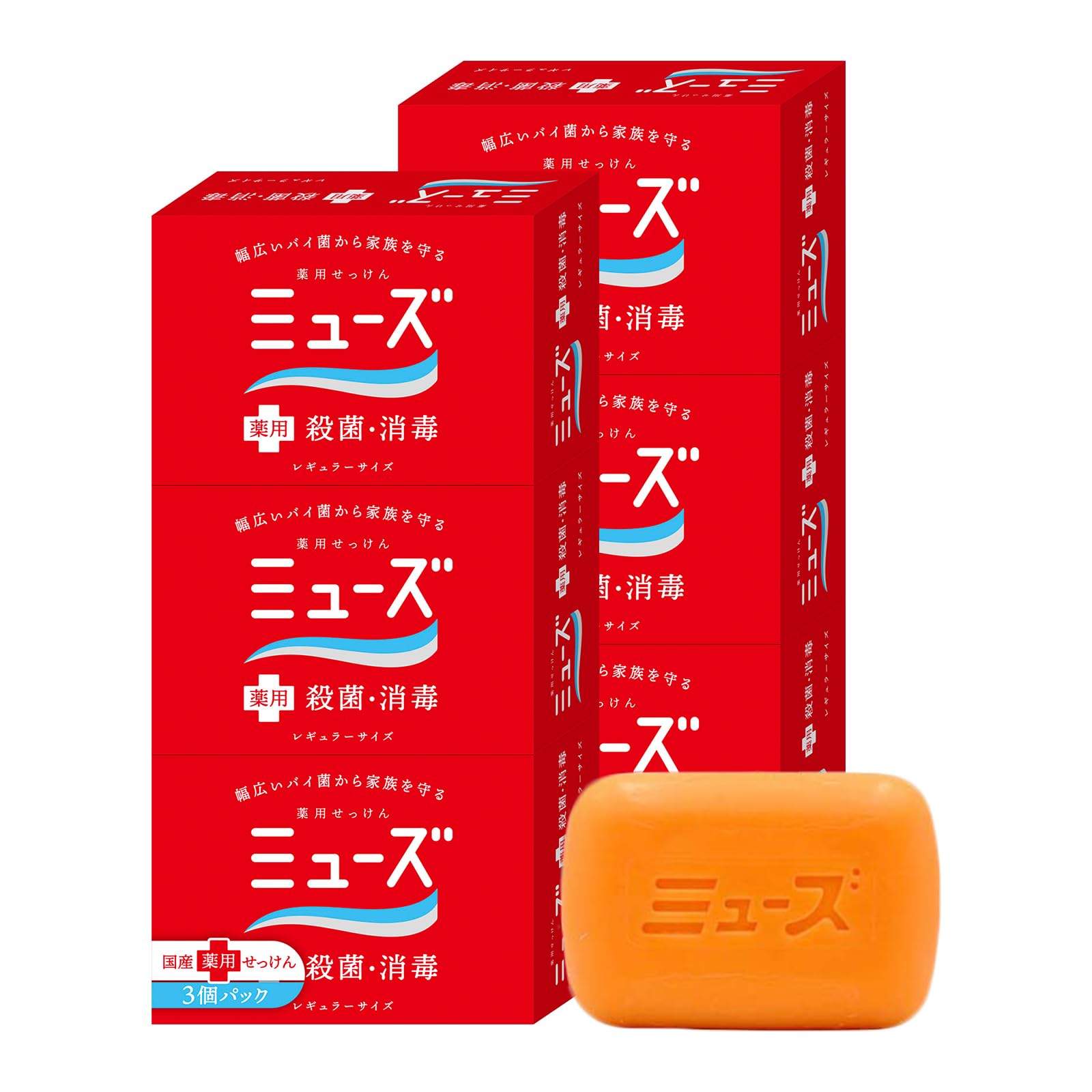 Amazon | 【医薬部外品】ミューズ 固形石鹸 レギュラーサイズ 95g 3個入 × 2セット | MUSE | 固形せっけん 通販