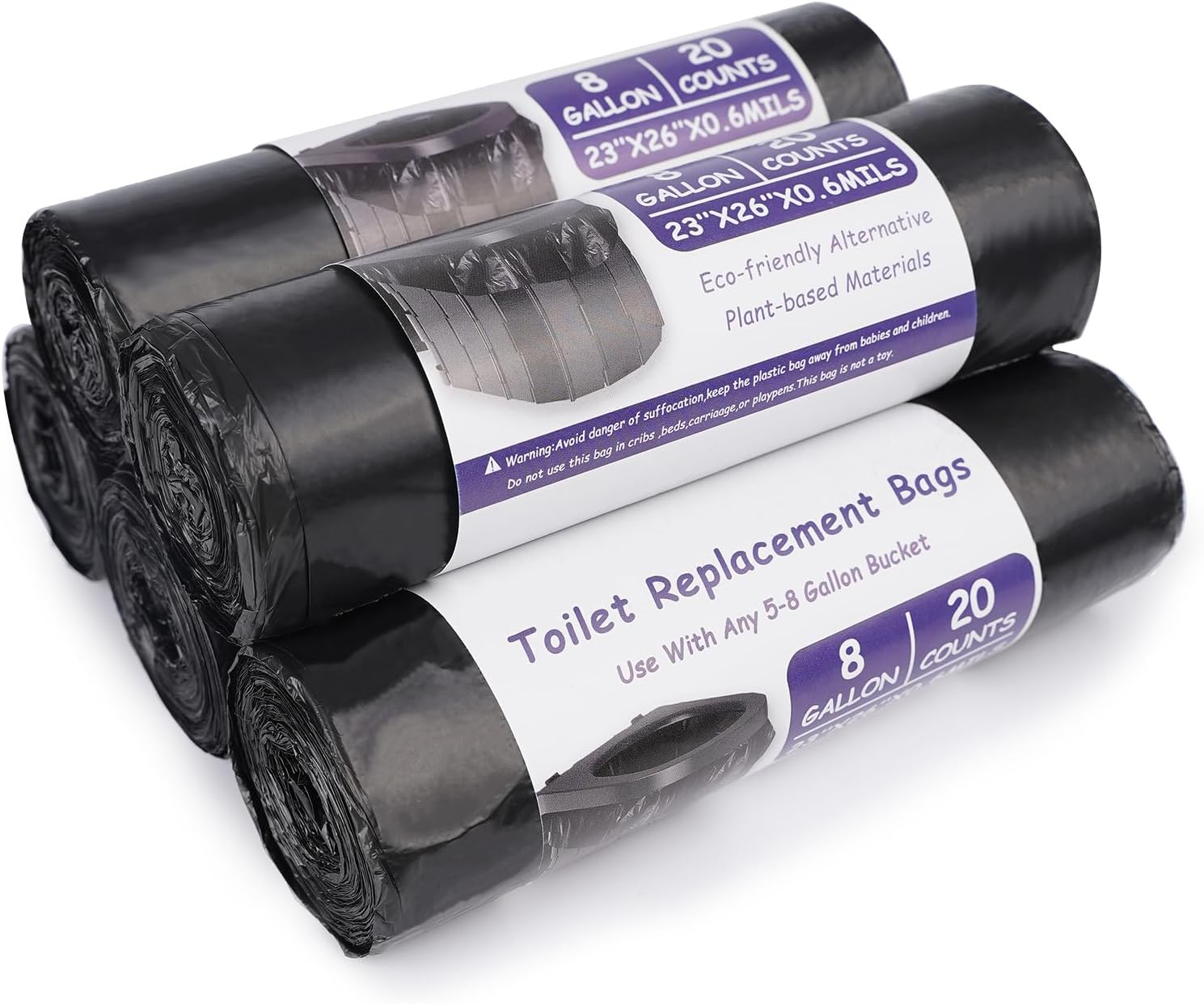 Amazon.com: 100 Portable Toilet Bags for Camping, 8 Gallon Thickened ...