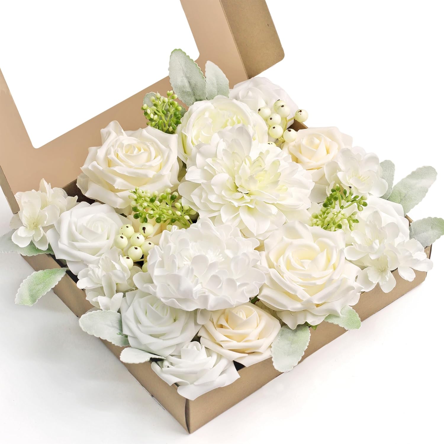 Amazon.com: MISSPIN Artificial Flowers DIY Box Set Fake Roses Bouquet ...