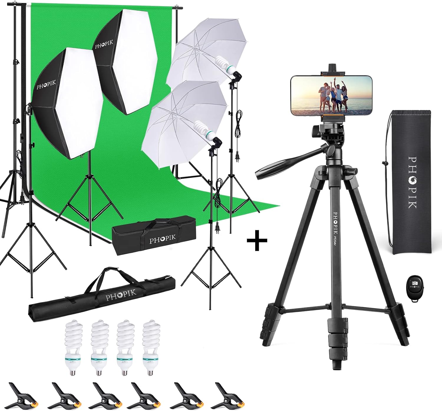 Amazon.com : PHOPIK Softbox Continuous Lighting Kit Professional Photo ...