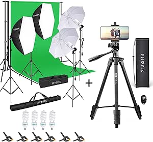 Amazon.com : PHOPIK Softbox Continuous Lighting Kit Professional Photo ...
