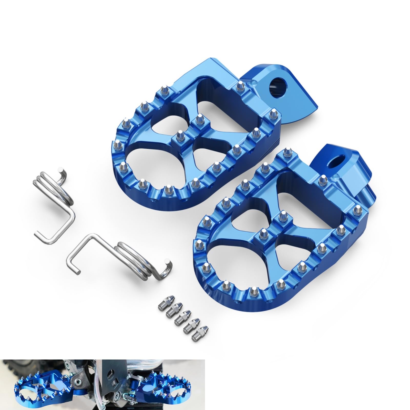 Amazon.com: NICECNC Blue Foot Pegs Footrest Pedals Compatible with ...