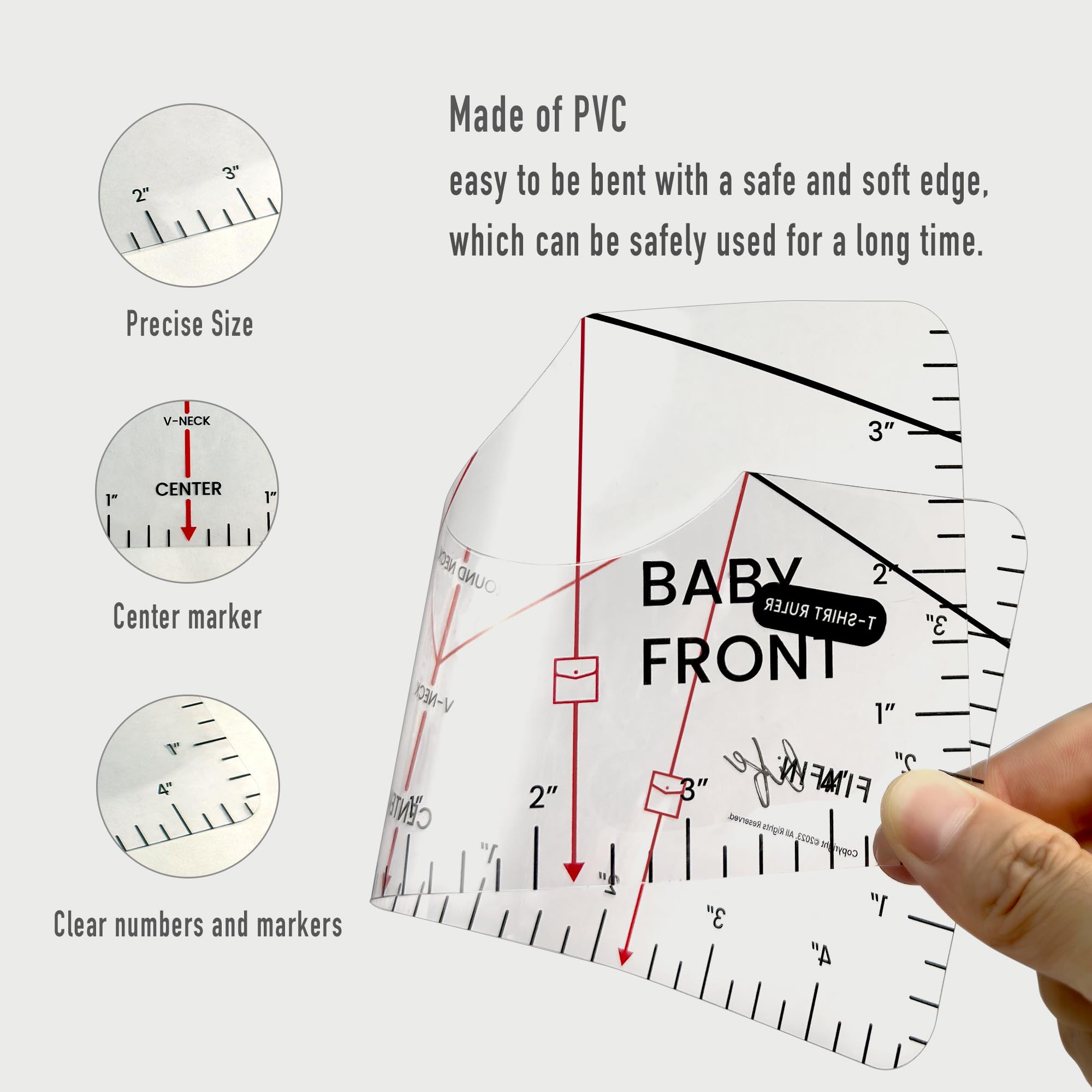 Shirt Ruler For Heat Press FINFINLIFE 12Pcs Upgraded Tshirt Ruler Guide ...