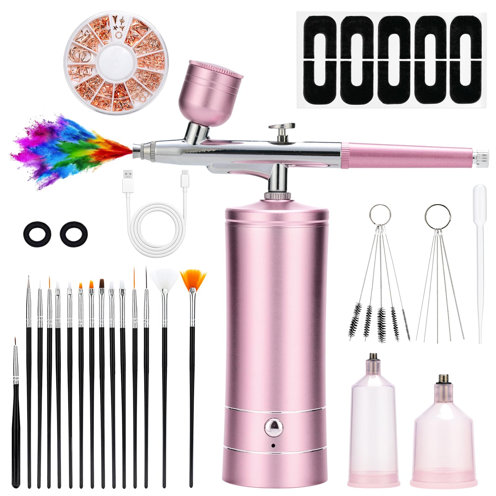 Amazon.com: XIFEPFR Airbrush Kit with Compressor, 30PSI High-Pressure ...