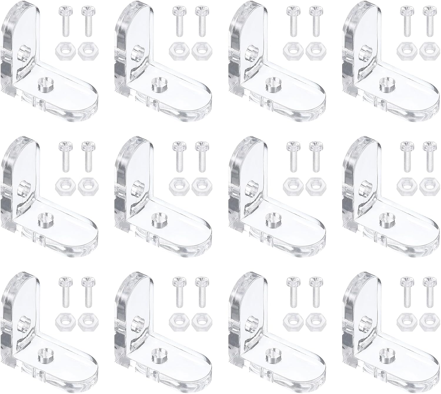 Amazon.com: uxcell 12 Set Acrylic Corner Bracket, L-Shaped Corner ...