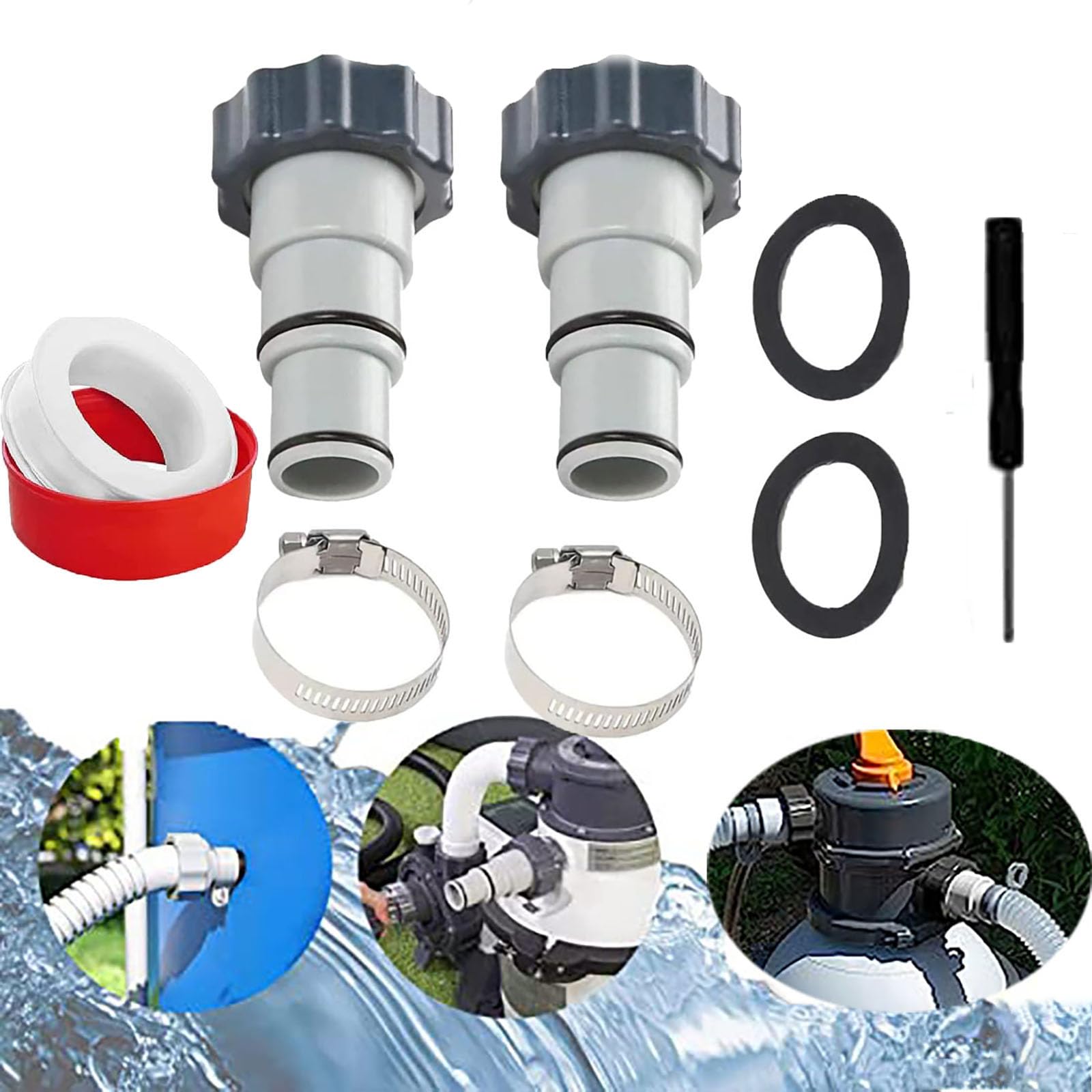 Eysbiy Poolschlauch Adapter, Intex Adapter A 32-38 mm Pool ...