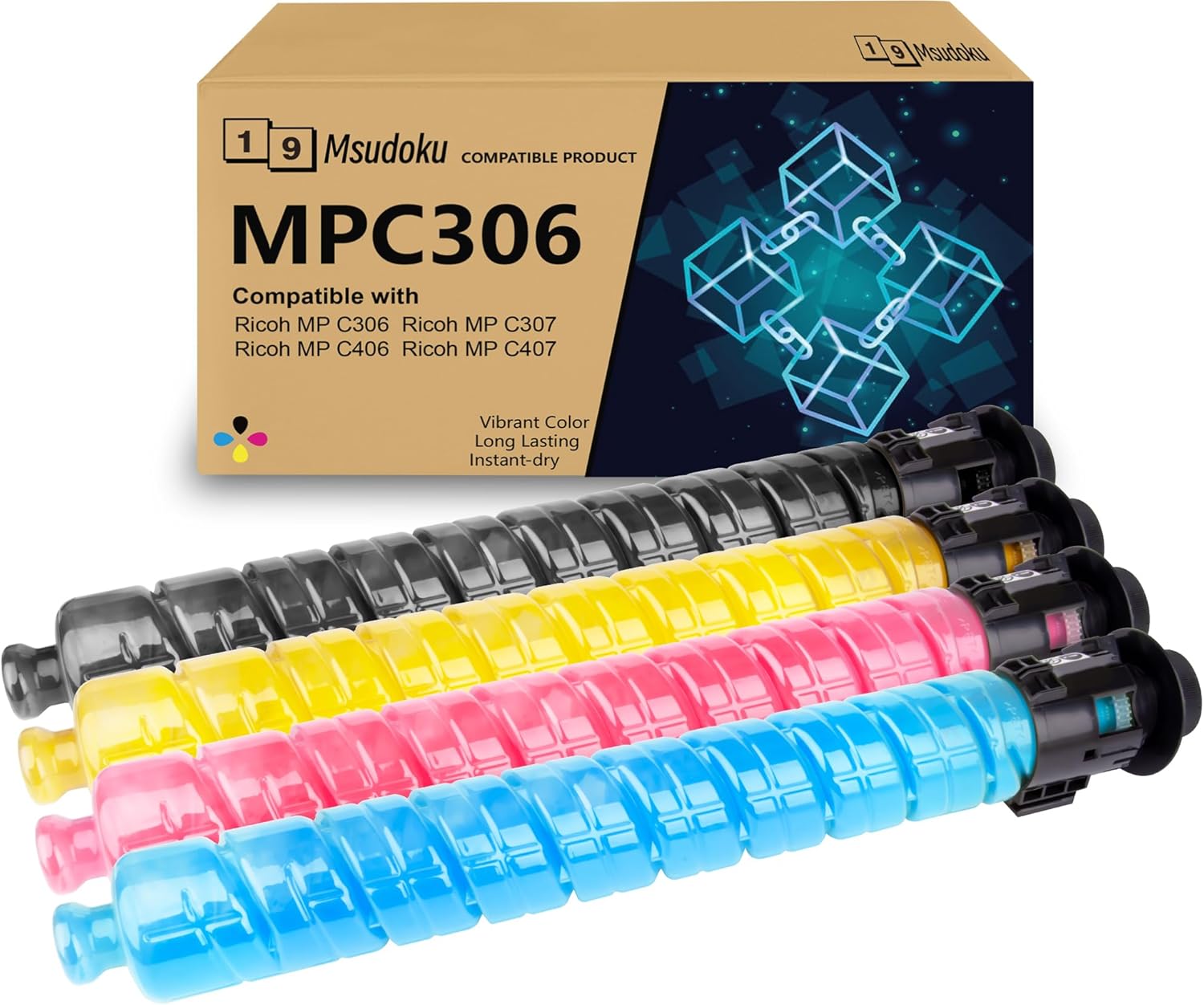 Amazon.com: Msudoku High Yield MP C306 C307 C406 C407 Toner Compatible ...