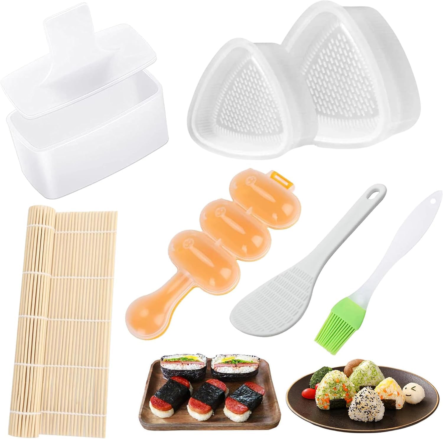 Amazon.com | 7 Pack Onigiri Mold, Rice Mold Musubi Maker Kit, Non Stick ...