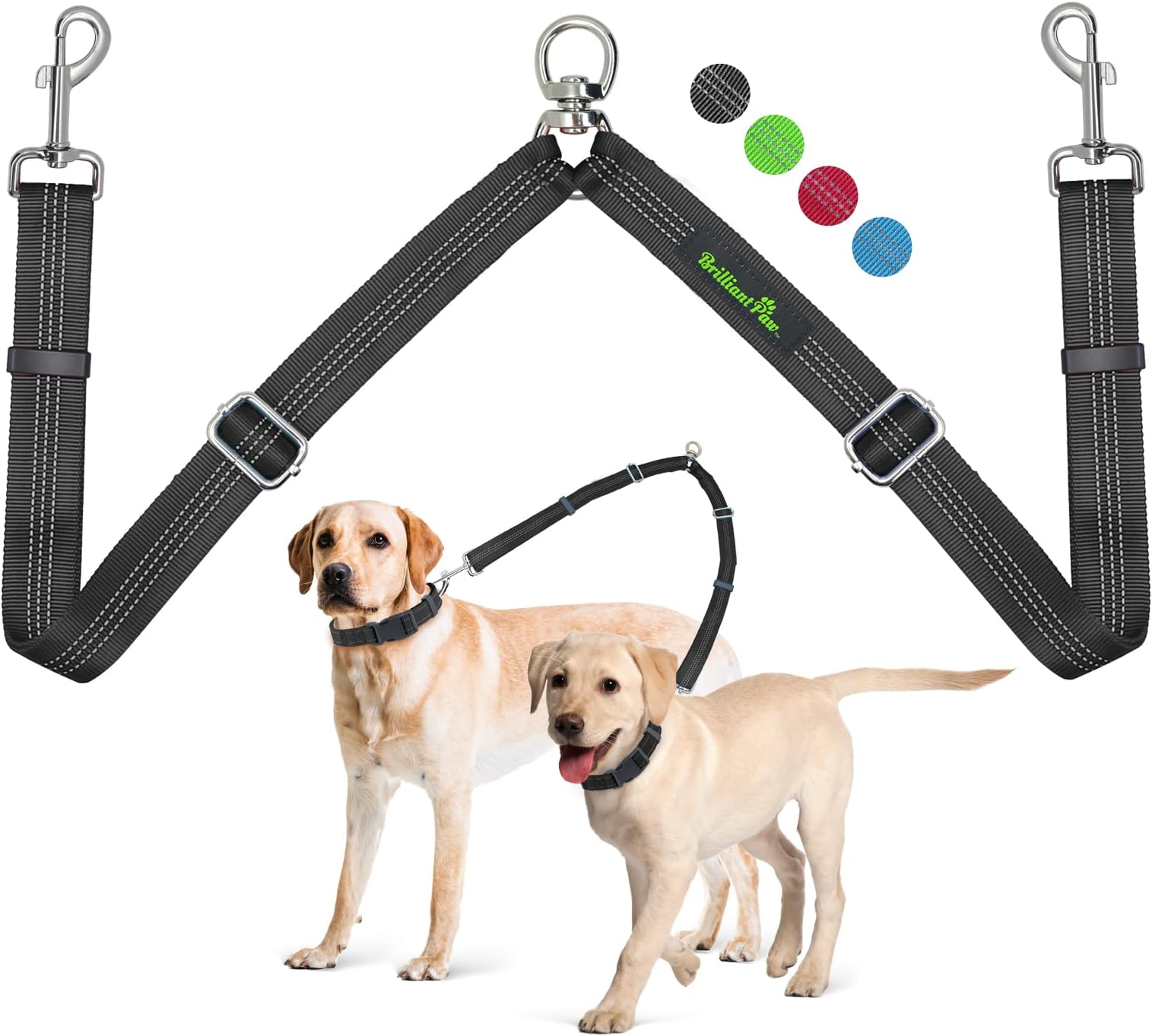 Amazon.com : 2PET Double Dog Leash Tangle Free Adjustable Leash Coupler ...