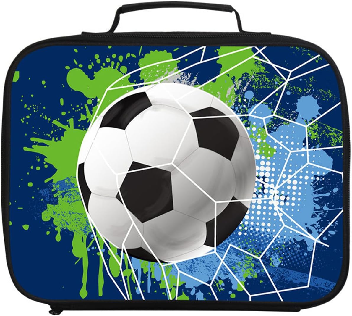 Onperpoe Football Lunch Bag with Handle, Insulated Kids Lunch Box for ...