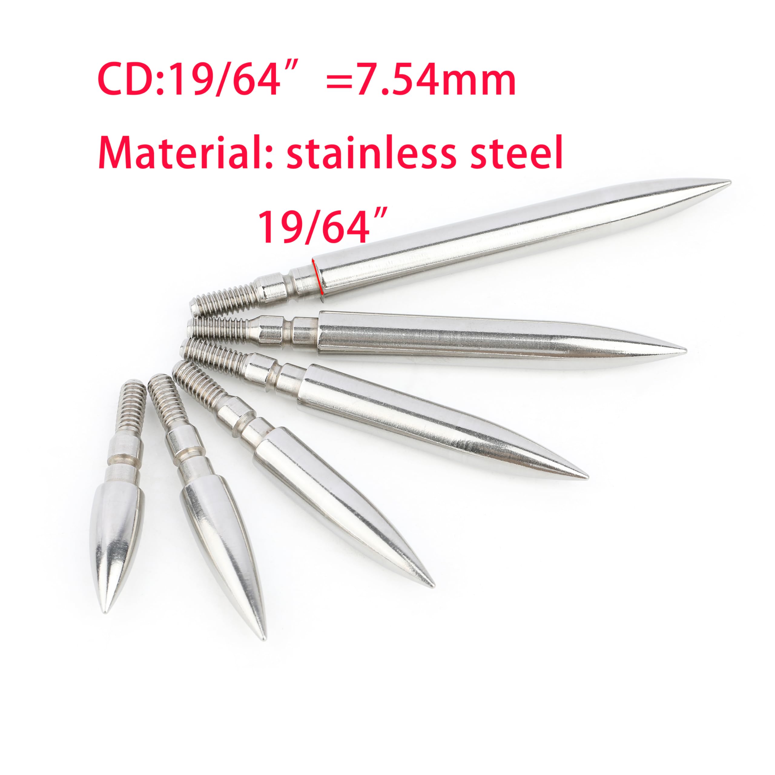 Screw In Broadheads Stainless Steel Archery Field Points - 12 Pack 100 ...