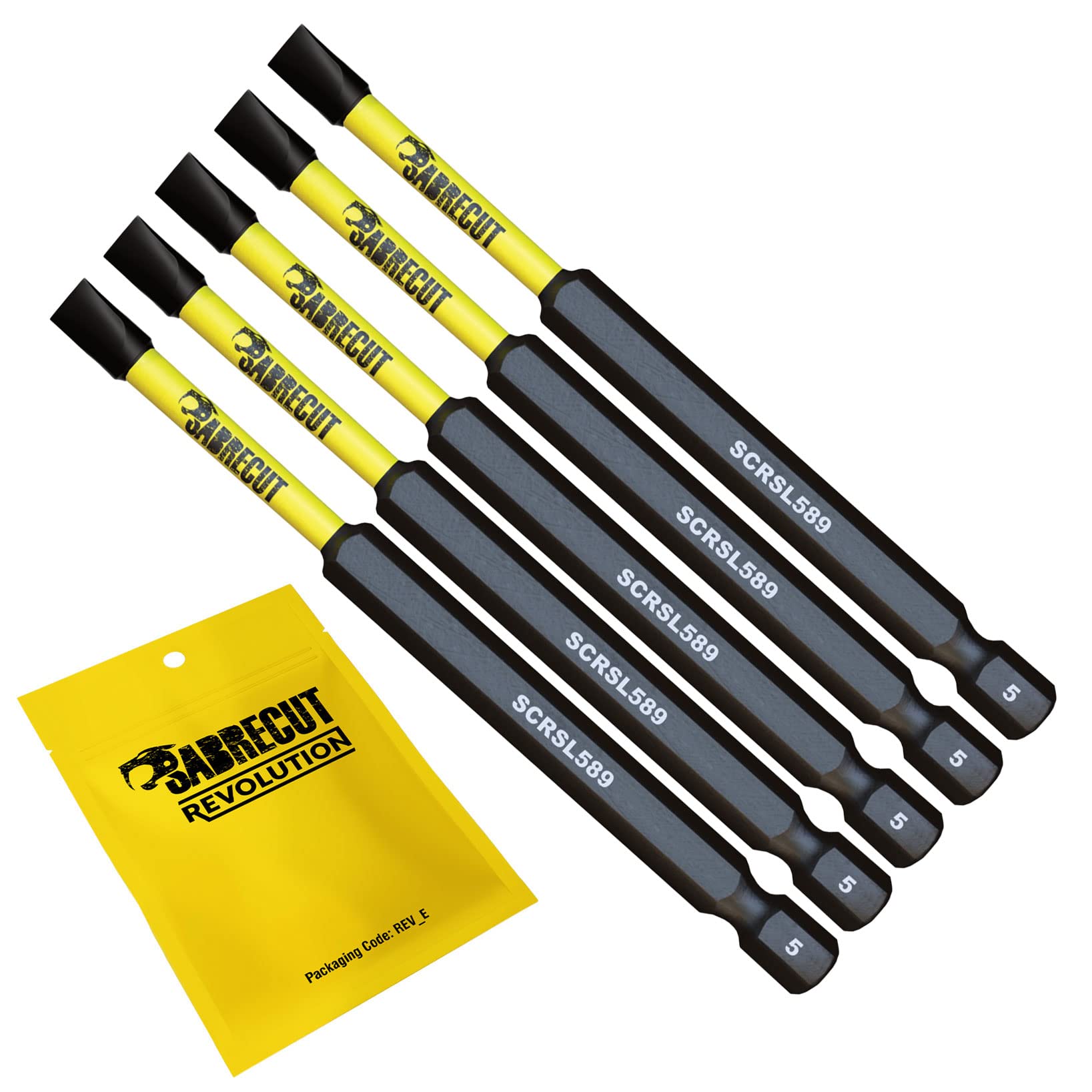 5 x SabreCut SCRSL589_5 89mm SL5 Slotted Magnetic Impact Screwdriver ...